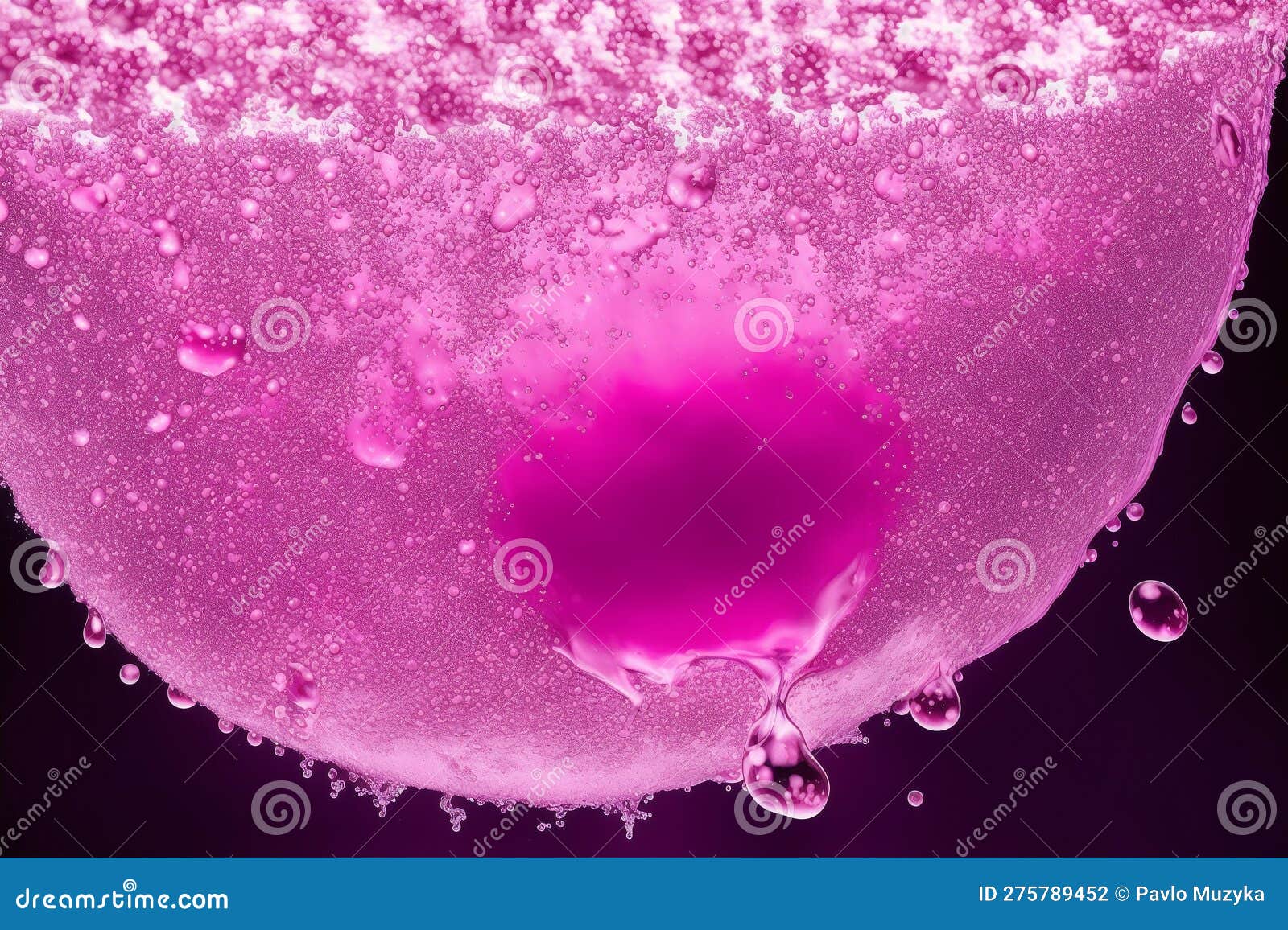Water Splash with Bubbles on Blue Background. Abstract Background ...