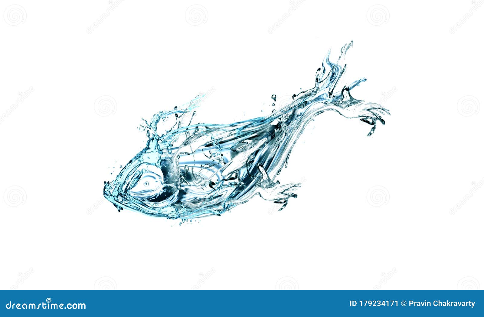 Water Splash or Bubbles with Fish. Water Textured Background. Isolated ...