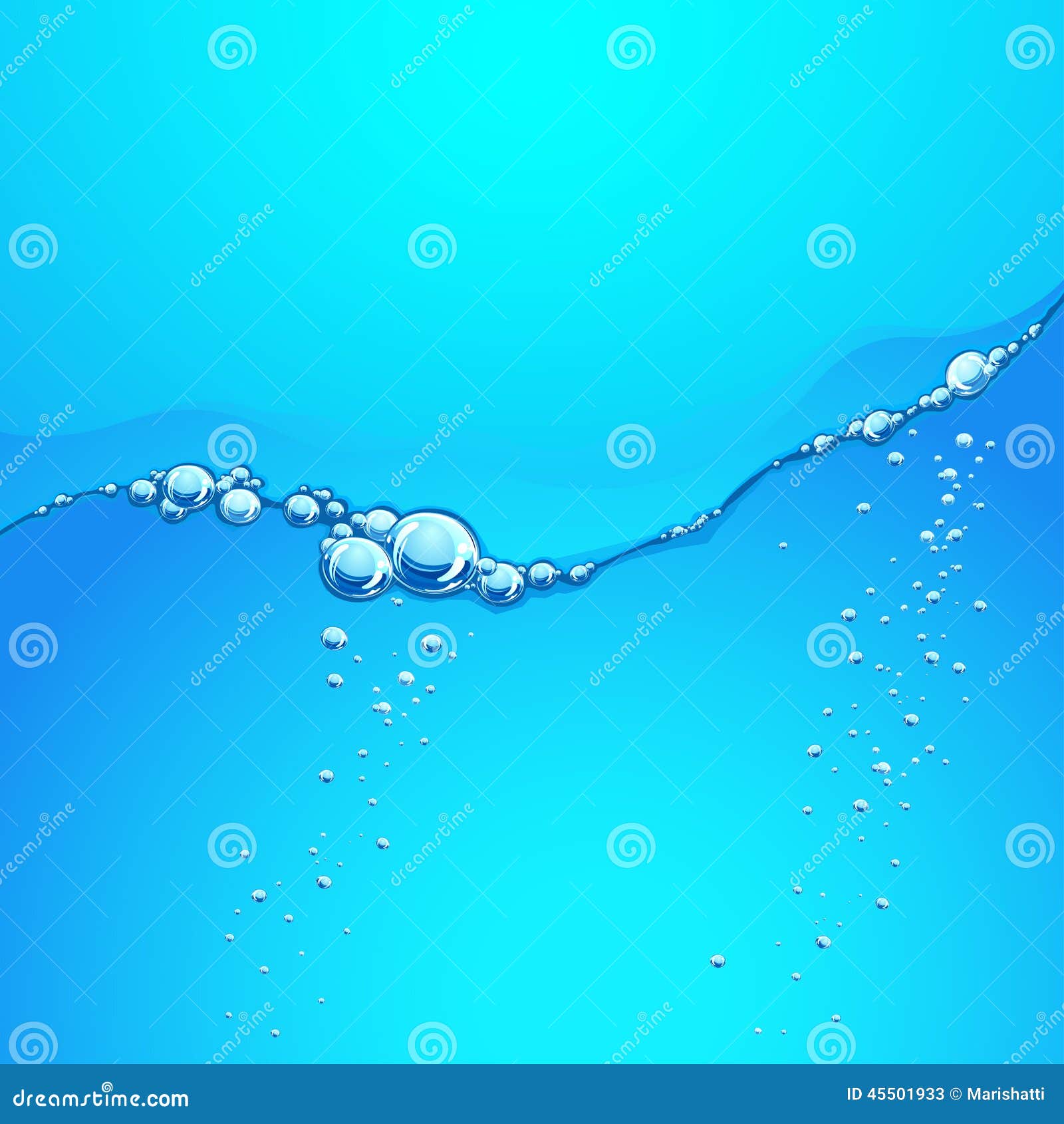 Water splash with bubbles stock vector. Illustration of transparent ...