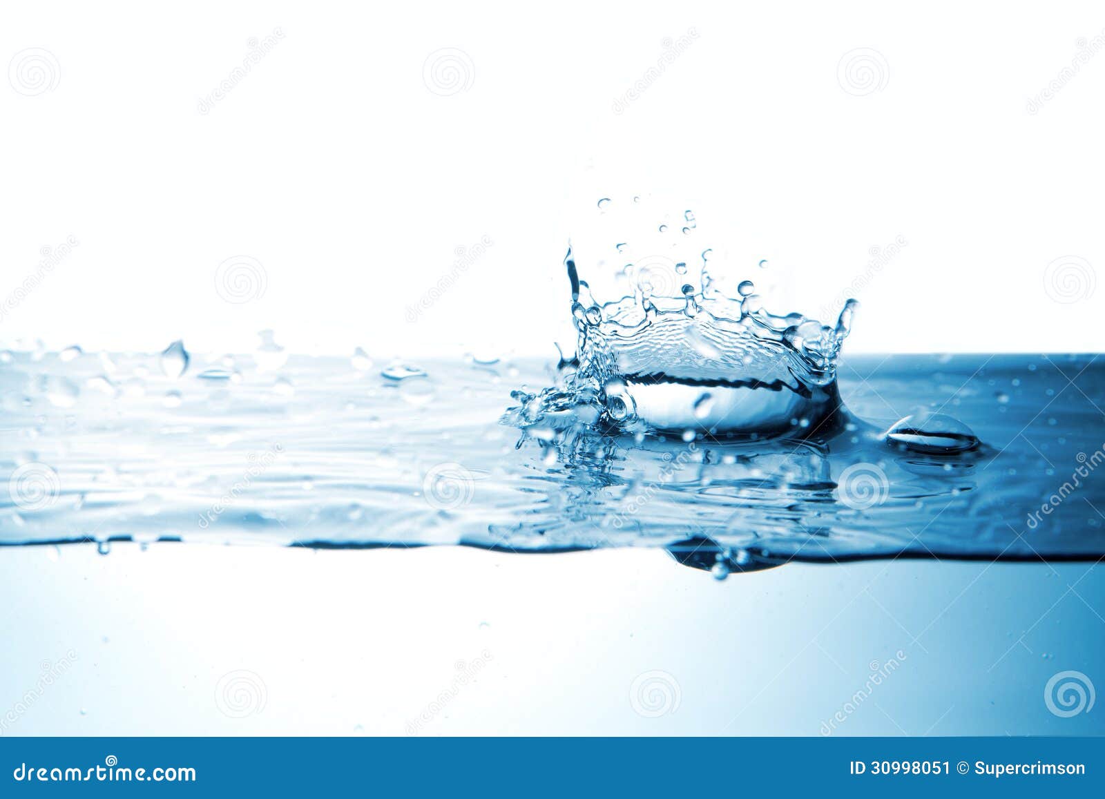 Water Splash with Crown Form Stock Image - Image of falling, bubble ...