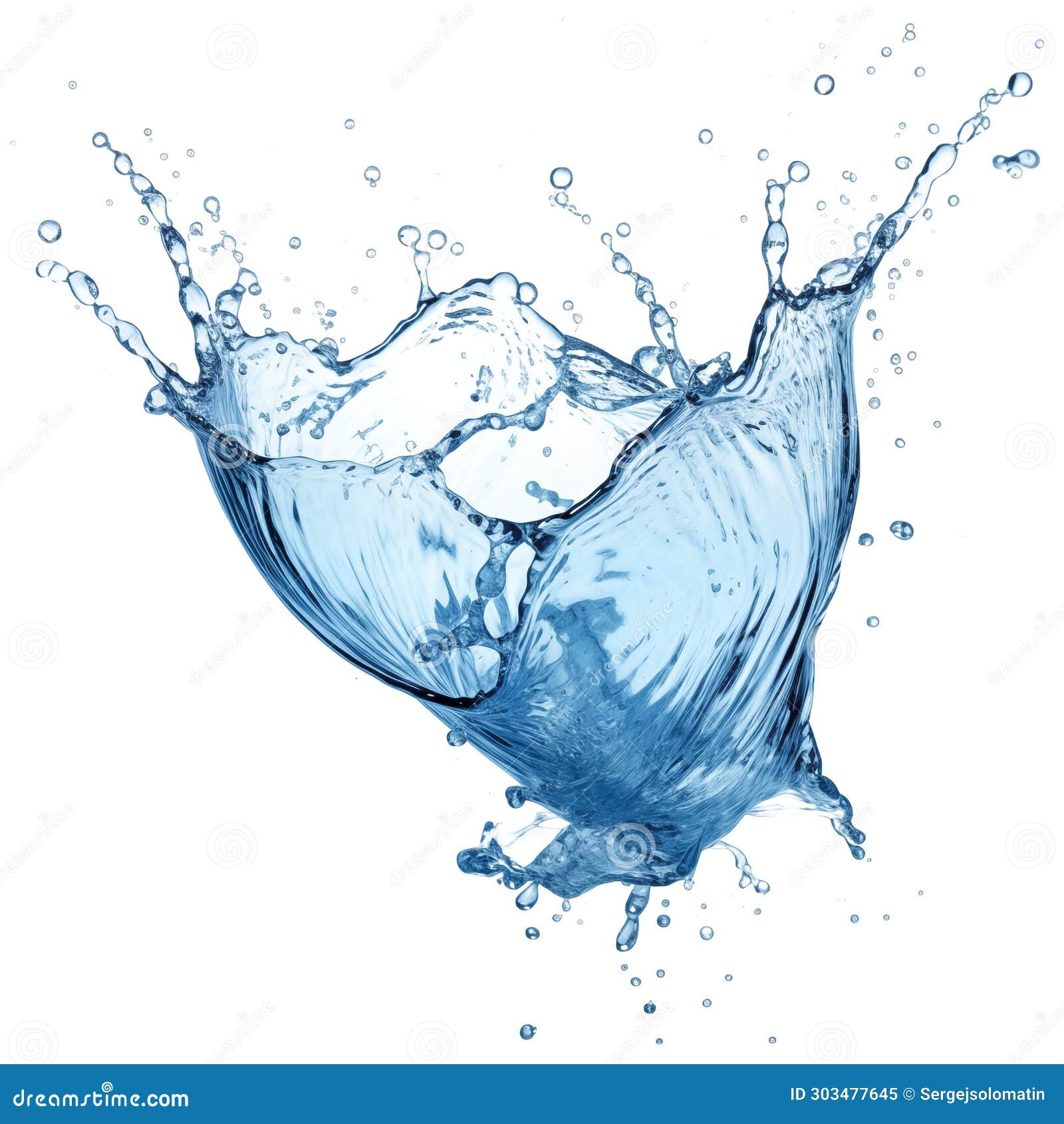 Water Splash is Cut Out on a White or Transparent Background. Water ...