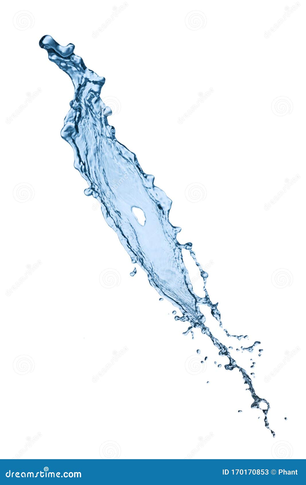 Water Splash Cutout on White Background Stock Image - Image of blue ...