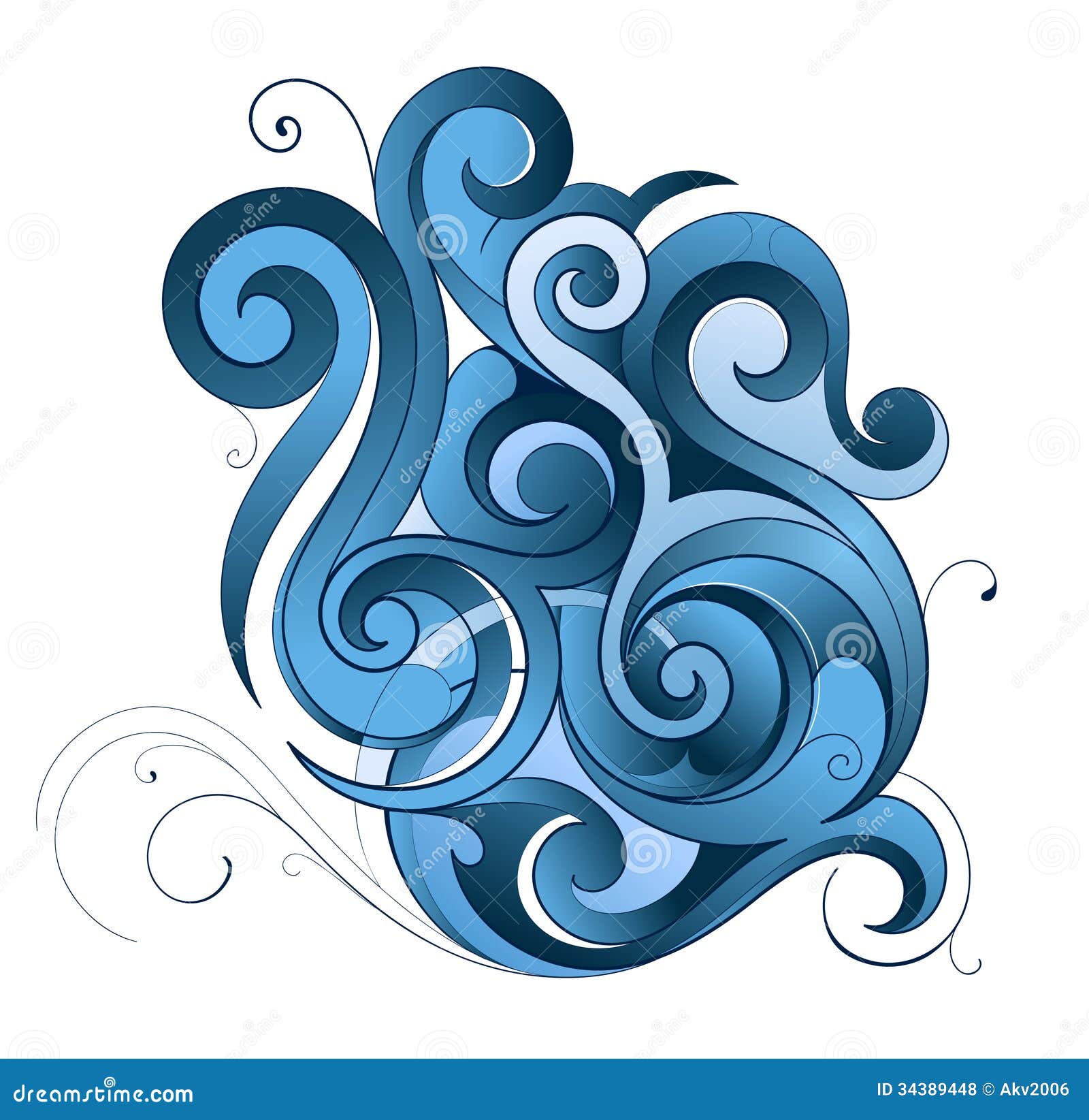 Water splash stock vector. Illustration of element, tattoo - 34389448