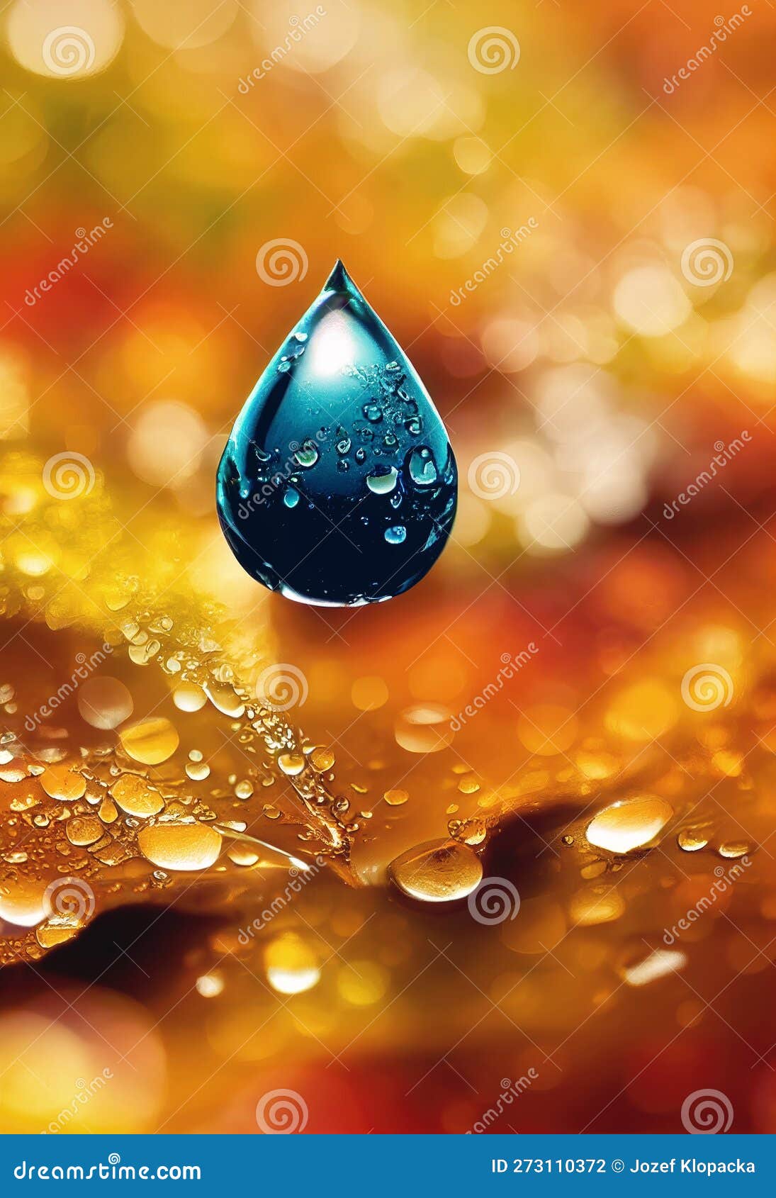 Water Splash and Water Drop on Abstract Color Background. Digital Art ...