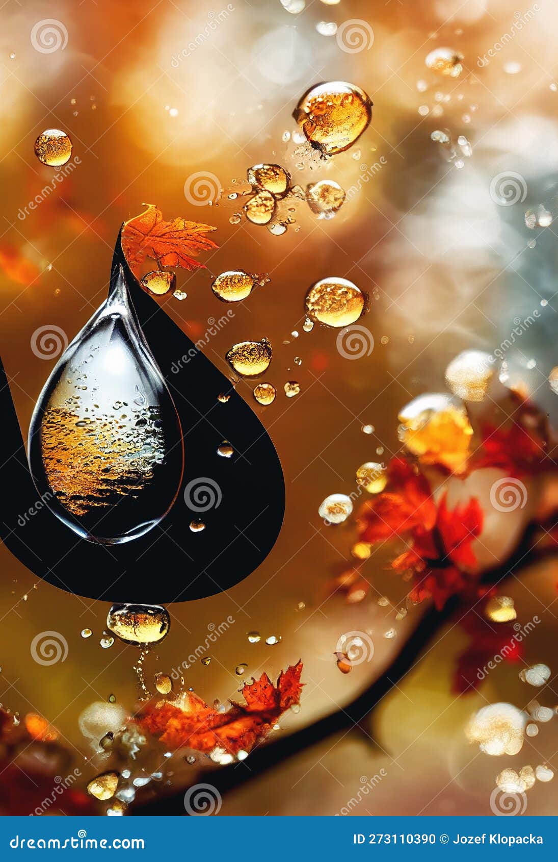 Water Splash and Water Drop on Abstract Color Background. Digital Art ...