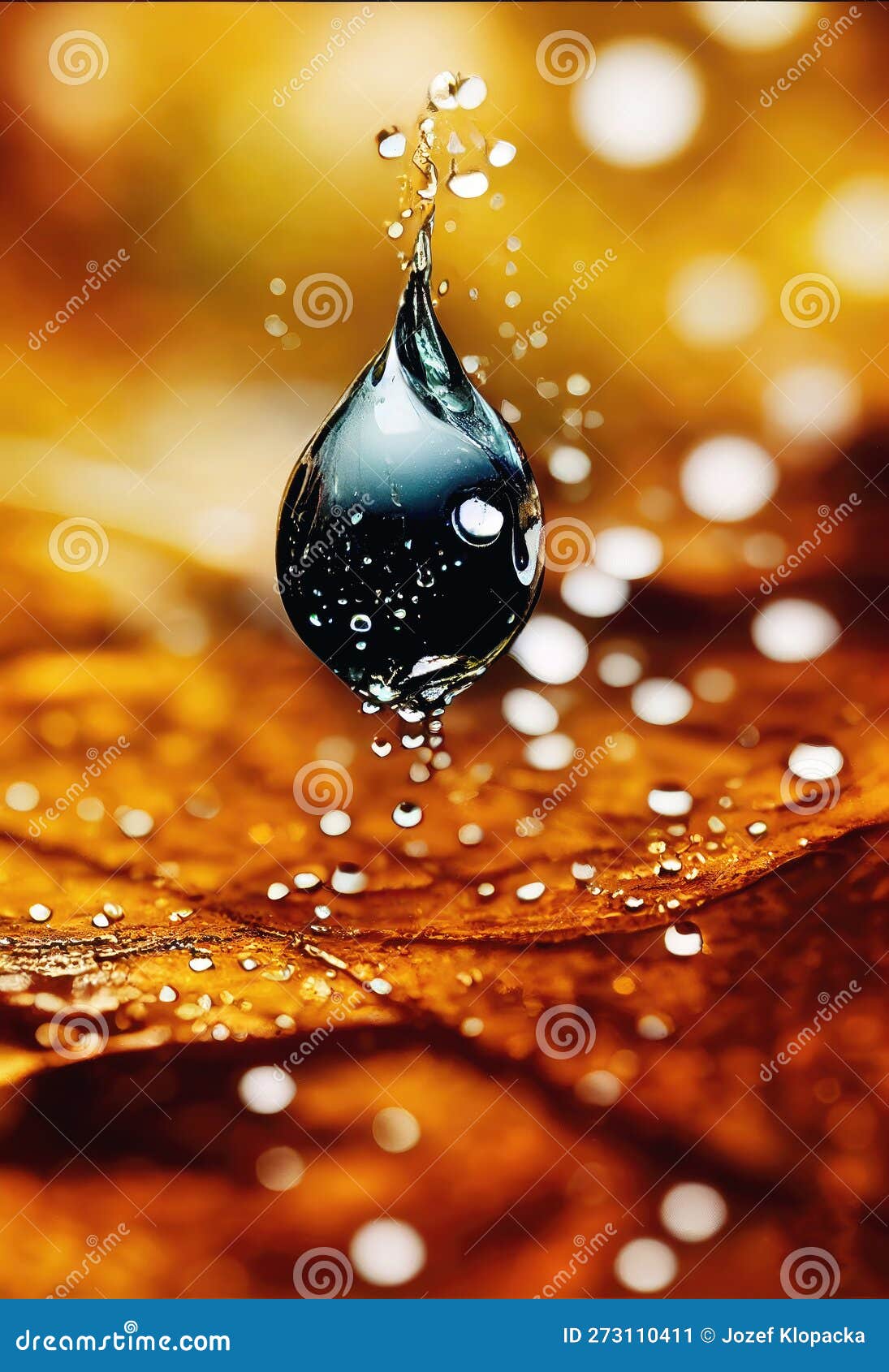 Water Splash and Water Drop on Abstract Color Background. Digital Art ...