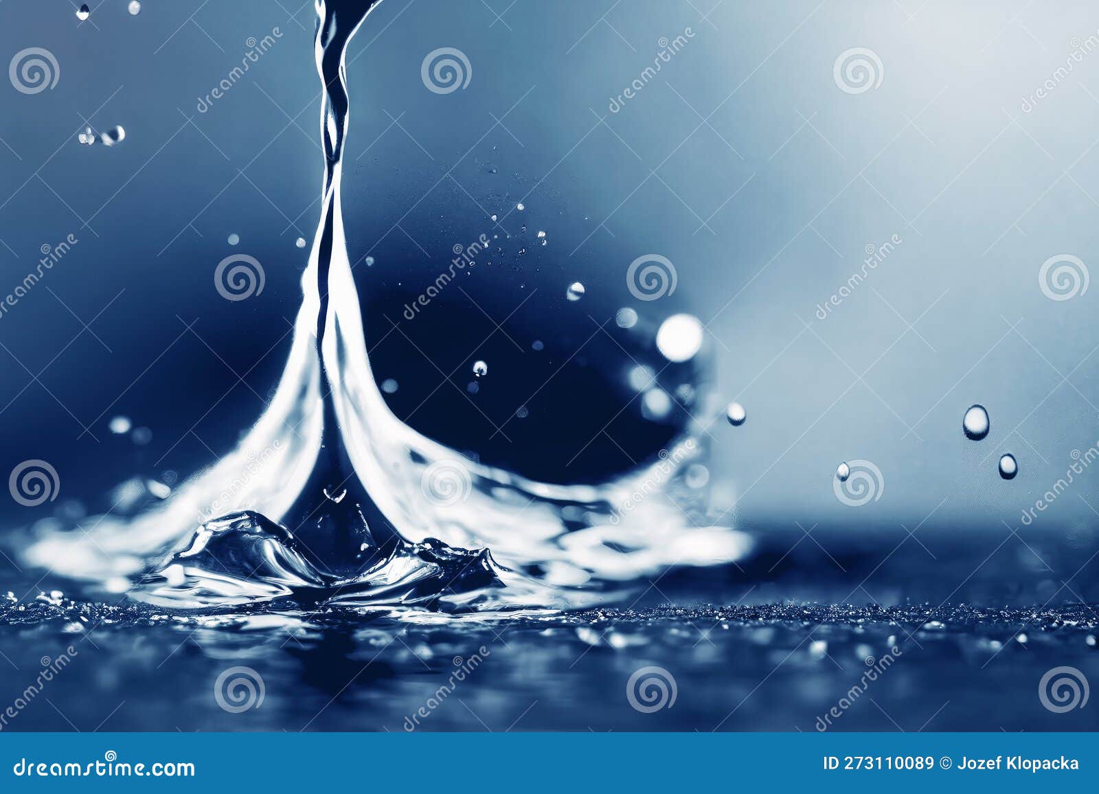 Water Splash and Water Drop. Digital Art. Stock Illustration ...
