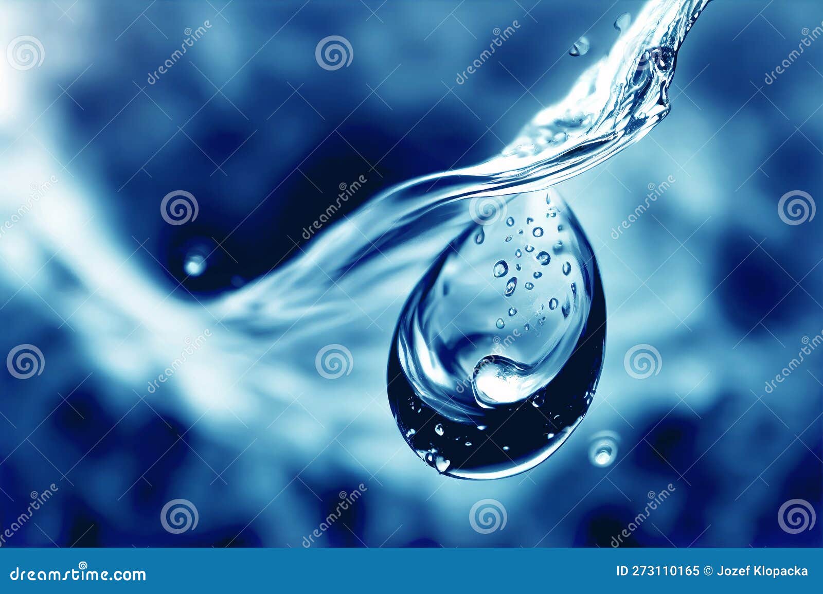 Water Splash and Water Drop. Digital Art. Stock Illustration ...