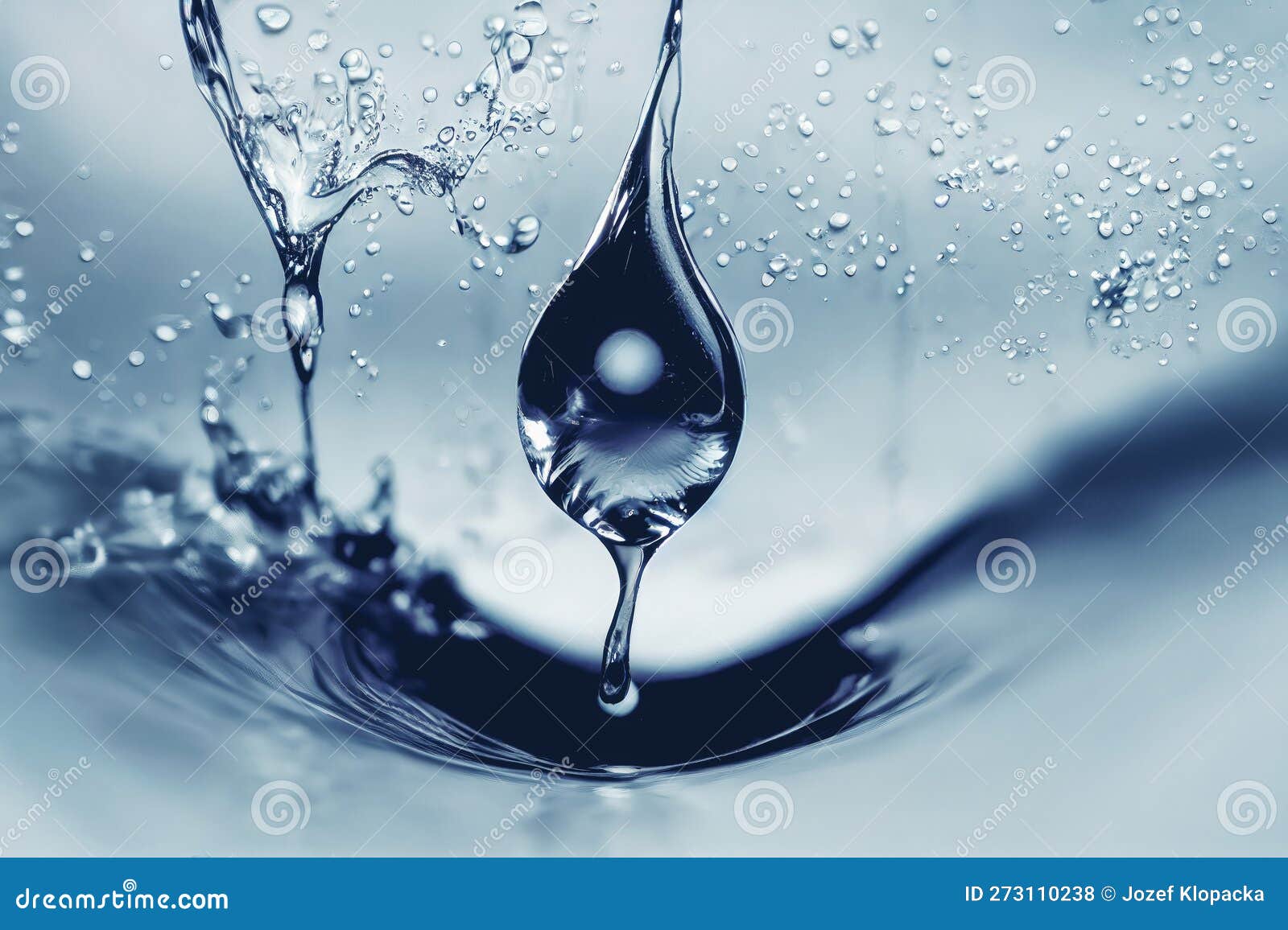 Water Splash and Water Drop. Digital Art. Stock Illustration ...