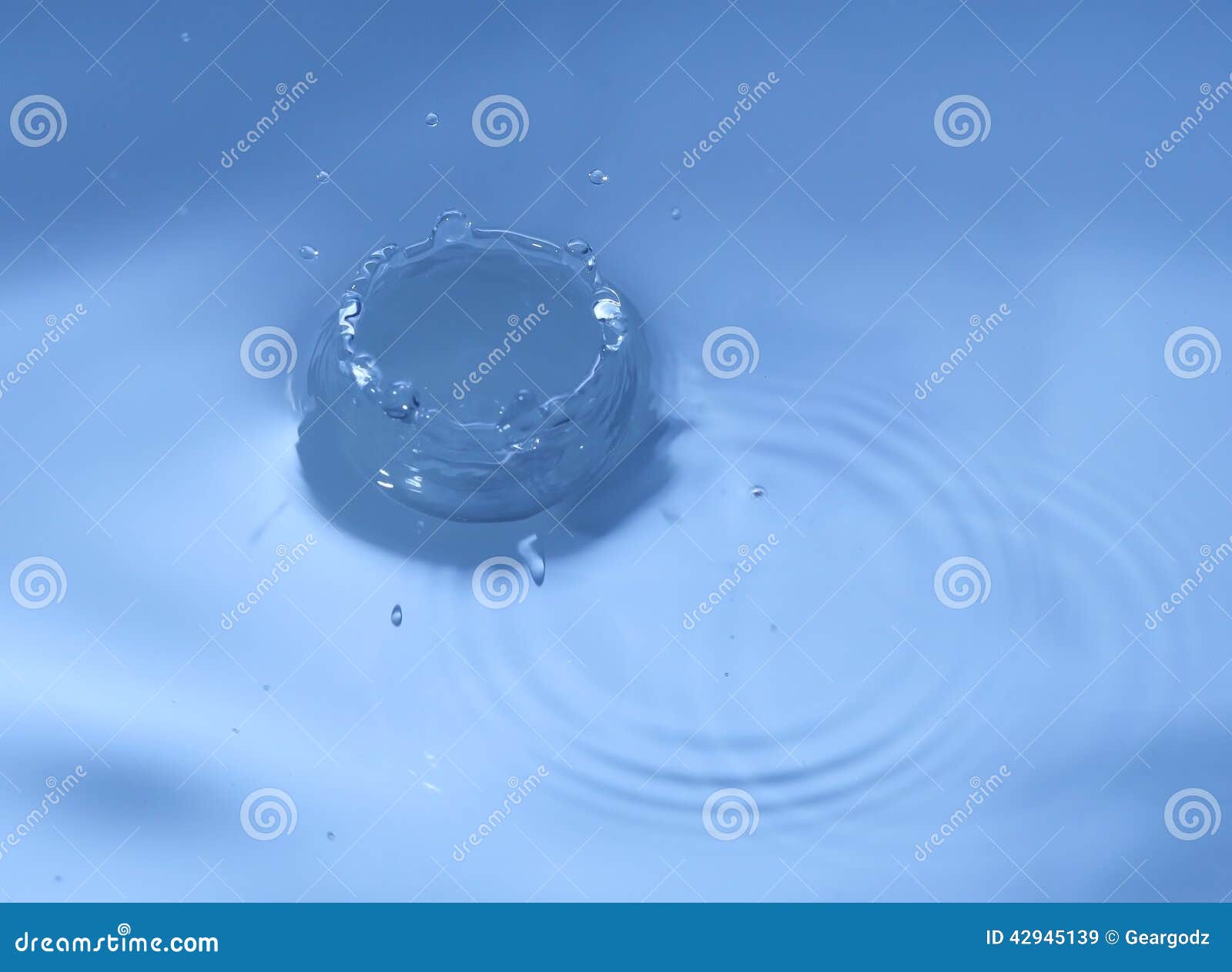 Water Splash with a Drop of Water Stock Image - Image of isolated ...