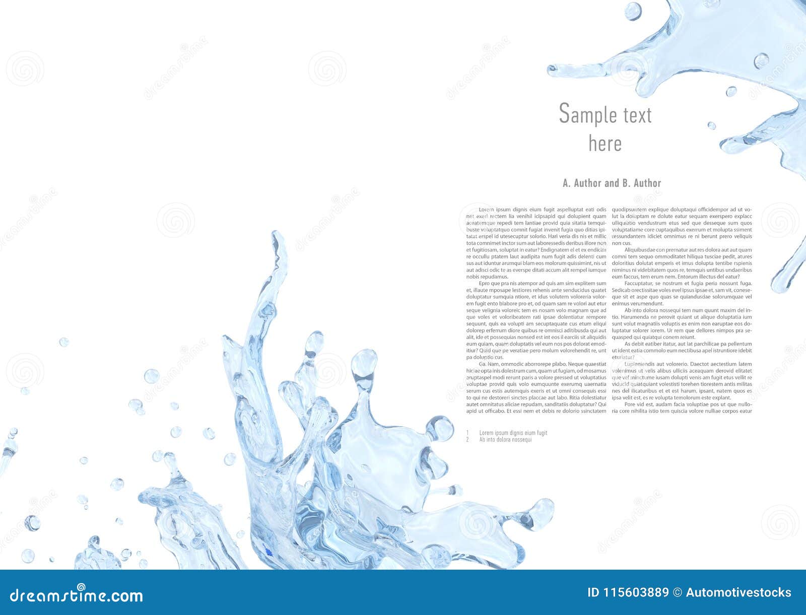 Water Splash with Water Droplets Isolated. Liquid Template Design ...