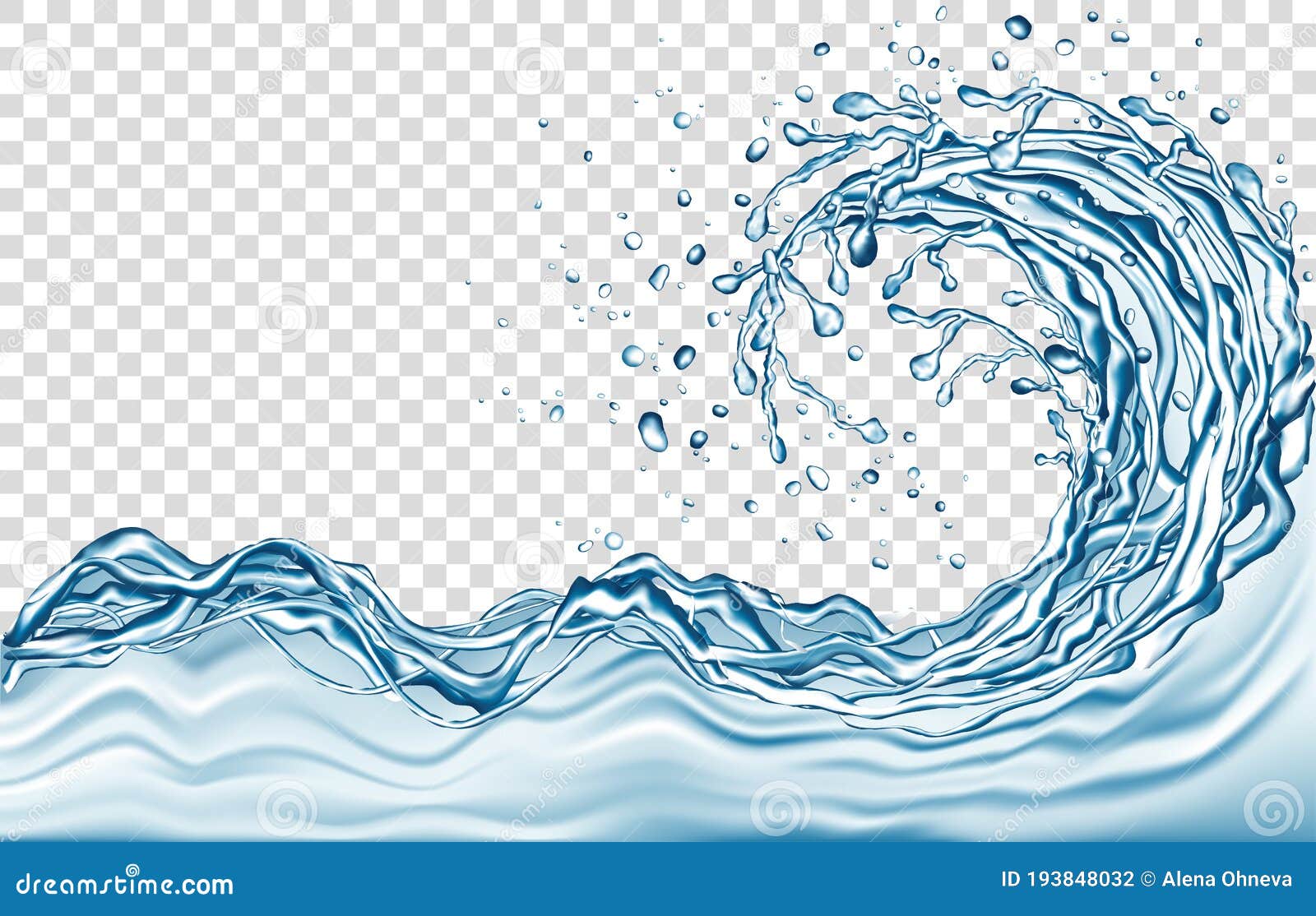 Water Splash and Drops Isolated on Transparent Background Stock Vector ...