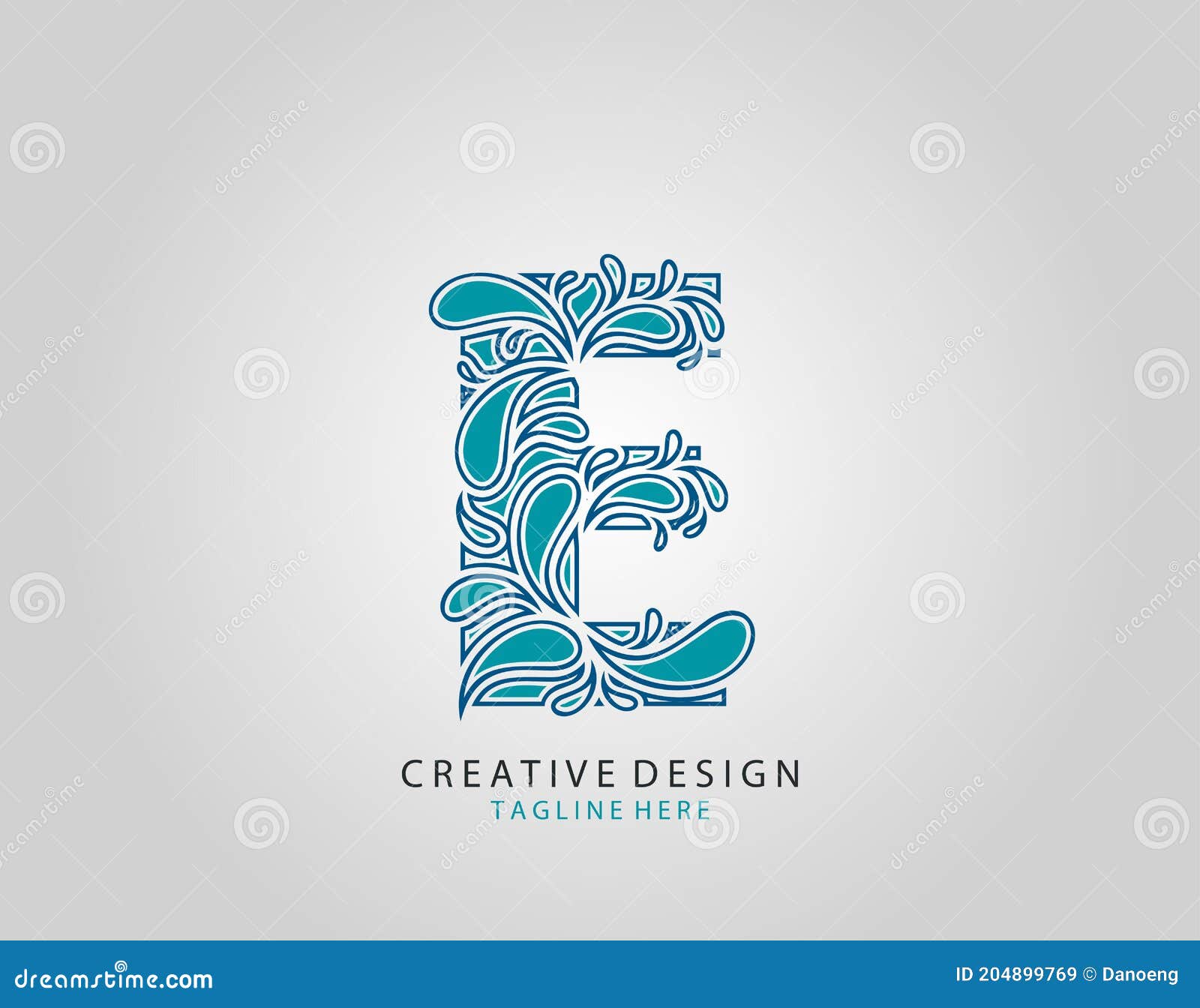 Water Splash E Letter Logo Icon, Water Droplets and Splash Alphabet ...