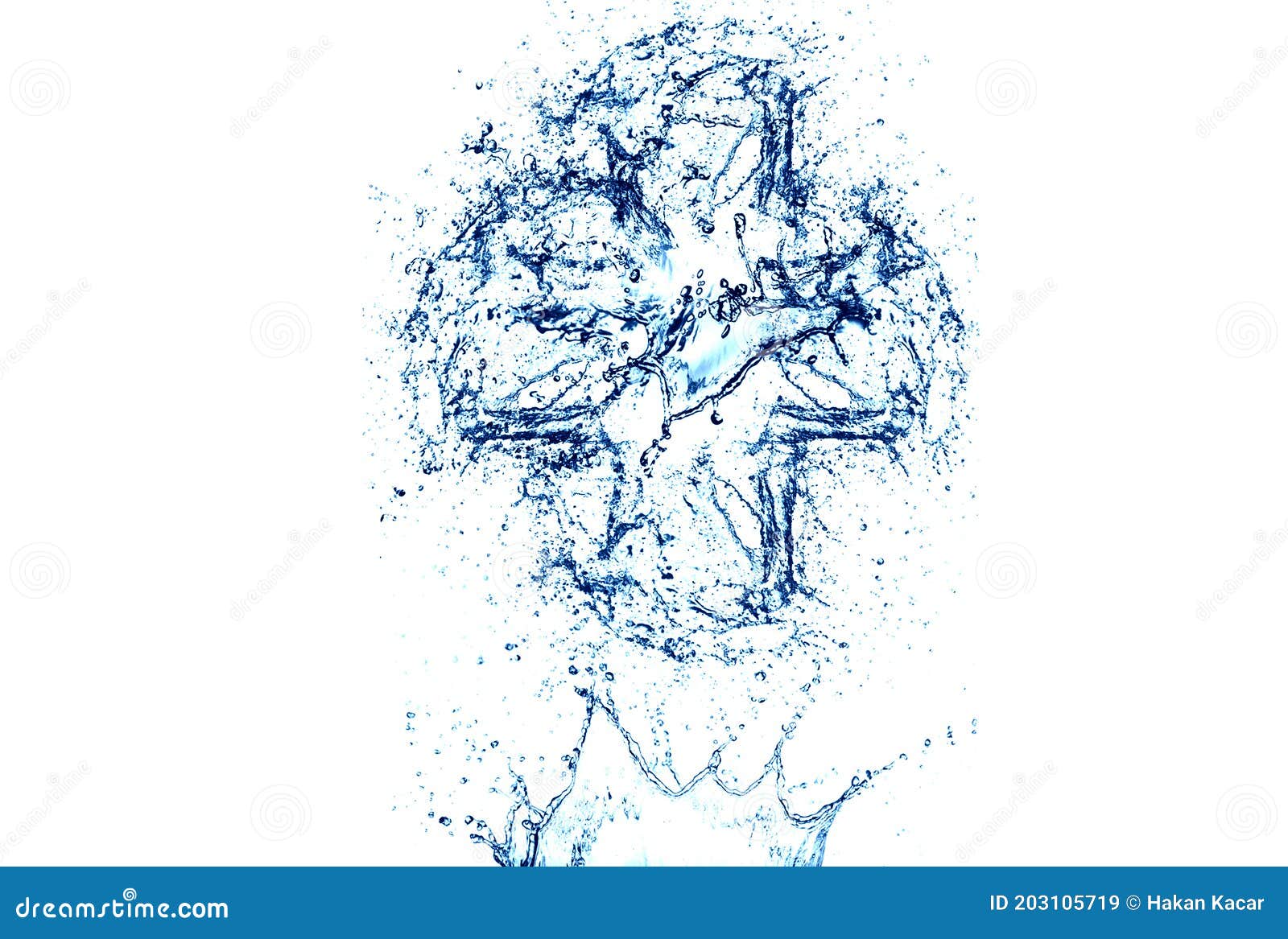 Water Splash Effect on White Background with Ripple and Reflection ...