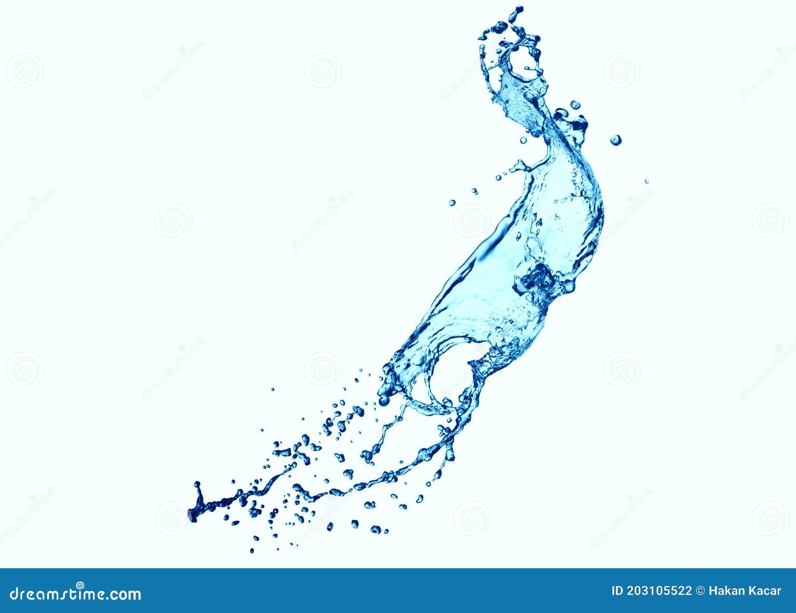 Water Splash Effect on White Background with Ripple and Reflection ...