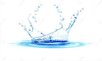 Water Splash Effect on White Background with Ripple and Reflection ...
