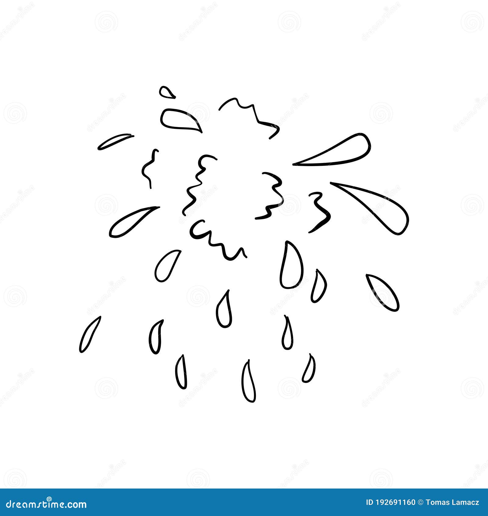 Water Splash Explosion. Hand Drawn Illustration Stock Vector ...