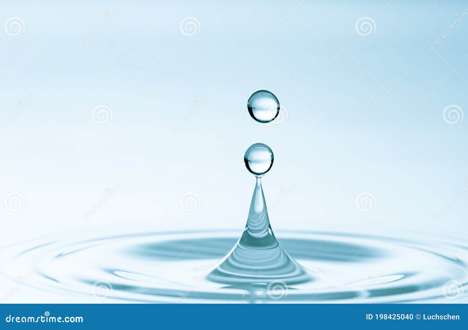 Water Splash of Falling Drop with Circular Waves Stock Photo - Image of ...