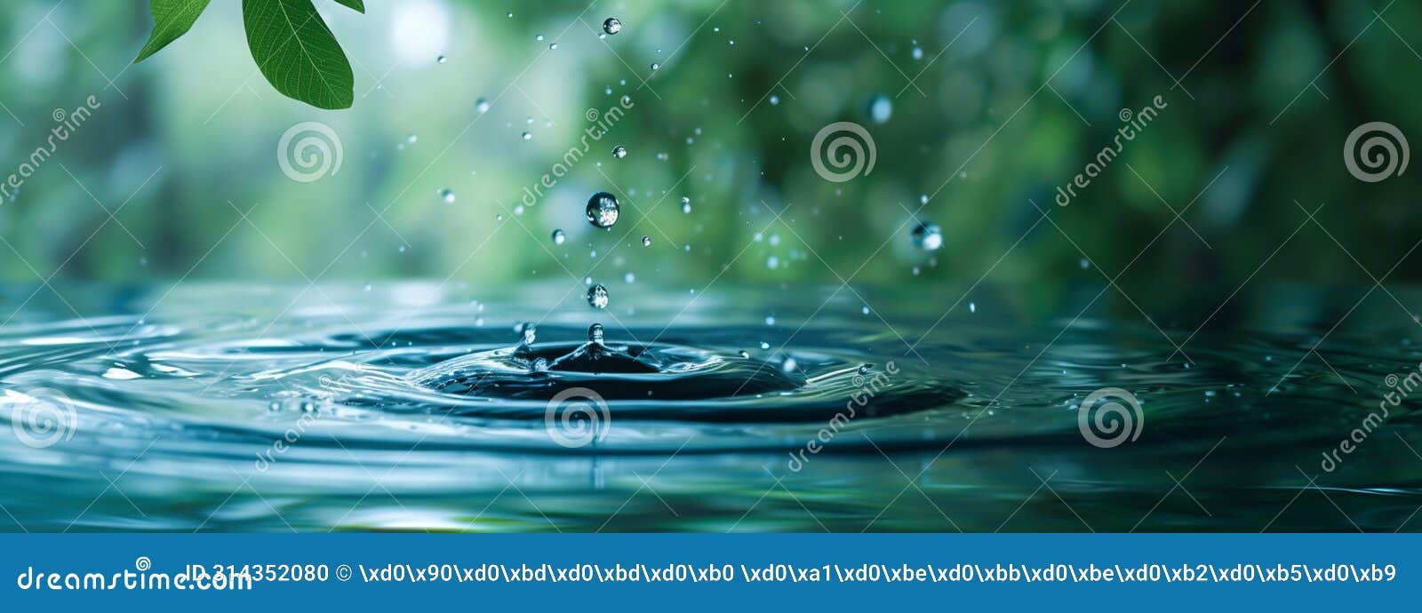 Water Splash. Falling Drop of Rain Stock Photo - Image of natural ...