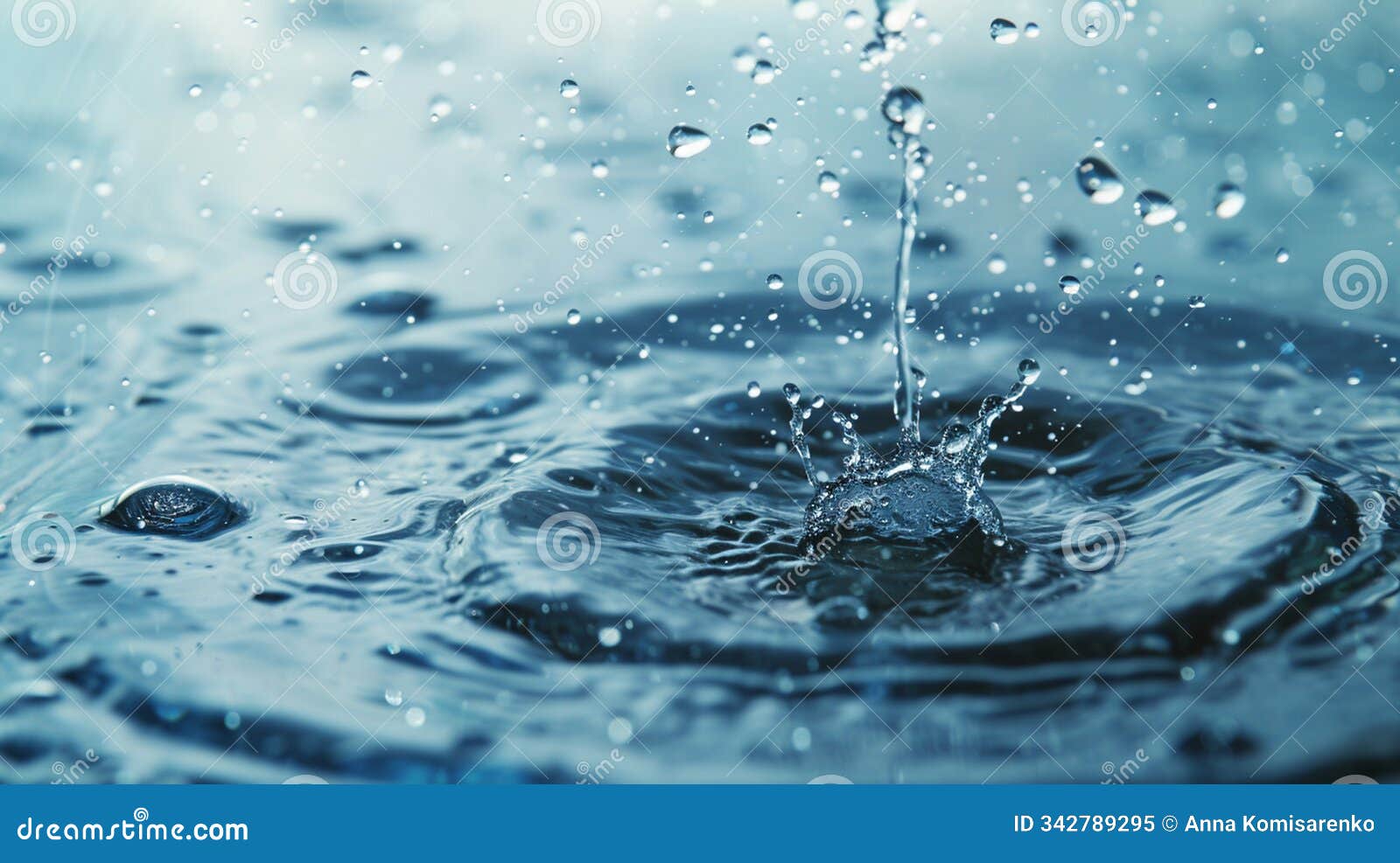 Water Splash. Falling Drop of Rain Stock Image - Image of light, circle ...