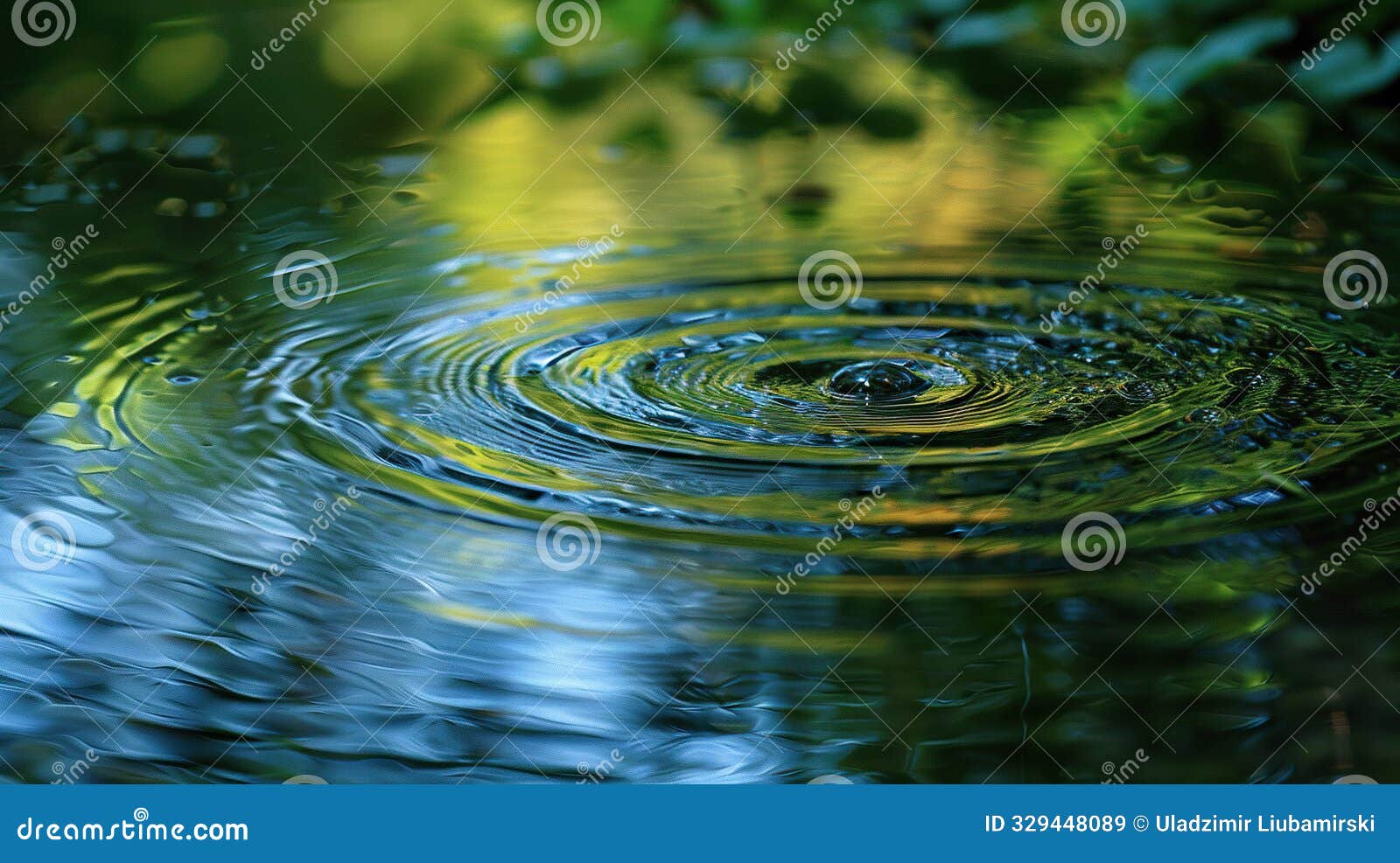 Water Splash. Falling Drop of Rain. Wallpaper with Water Ripples Stock ...