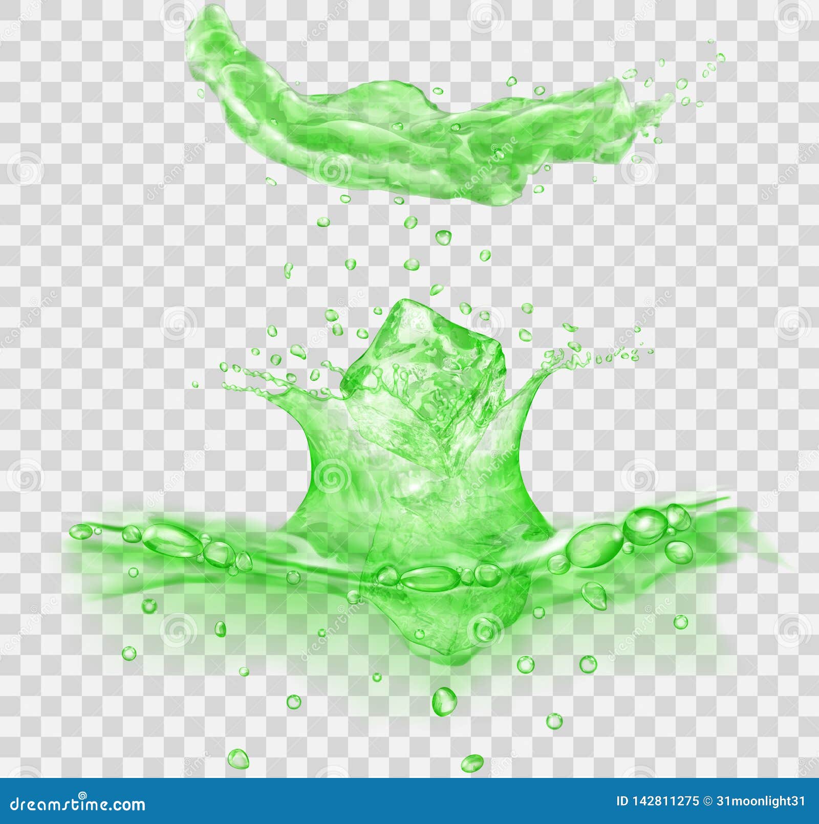Water Splash from Falling Ice Cubes Stock Vector - Illustration of ...