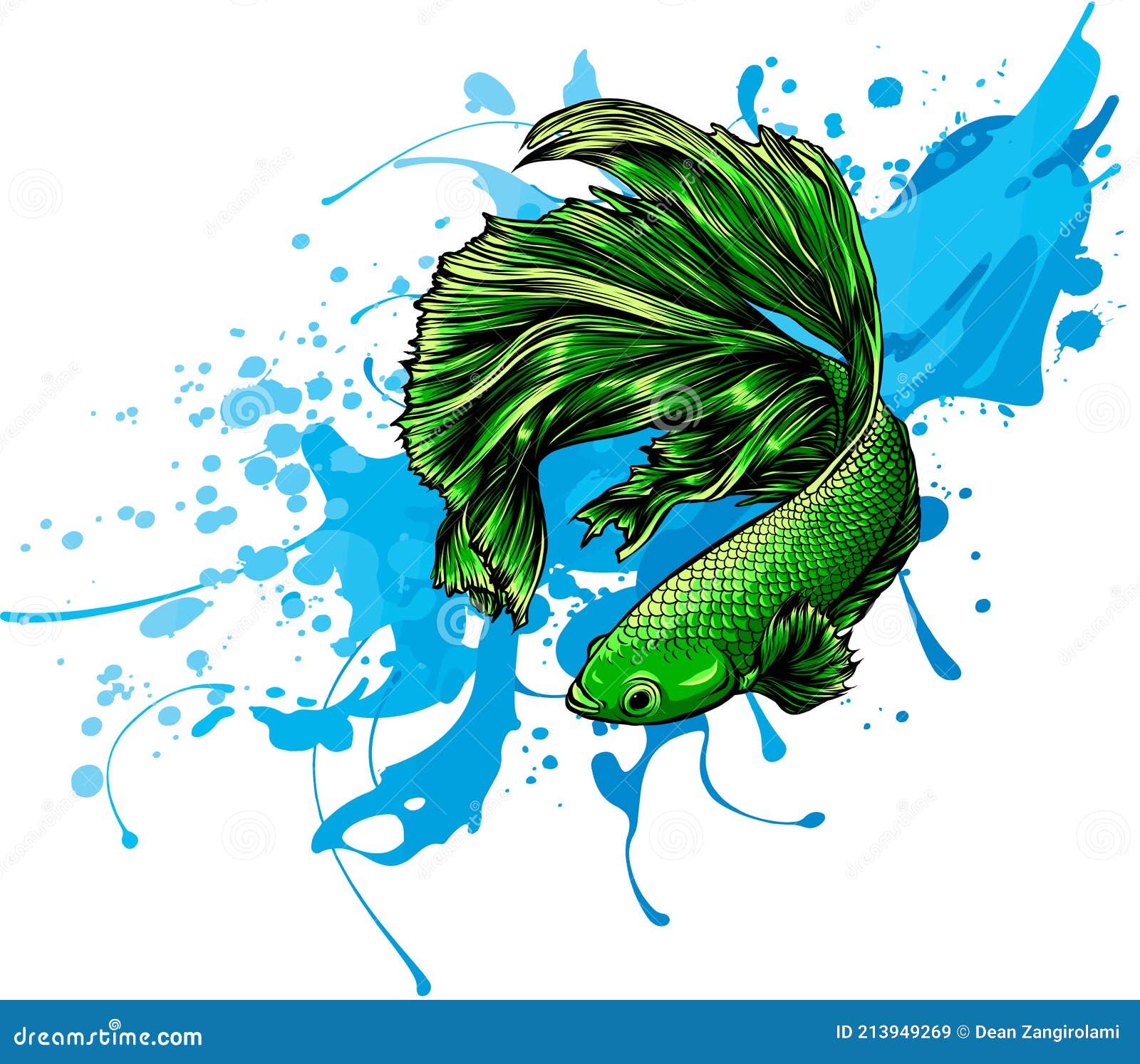 Water Splash with Fish Around. Vector Illustration. Stock Illustration ...