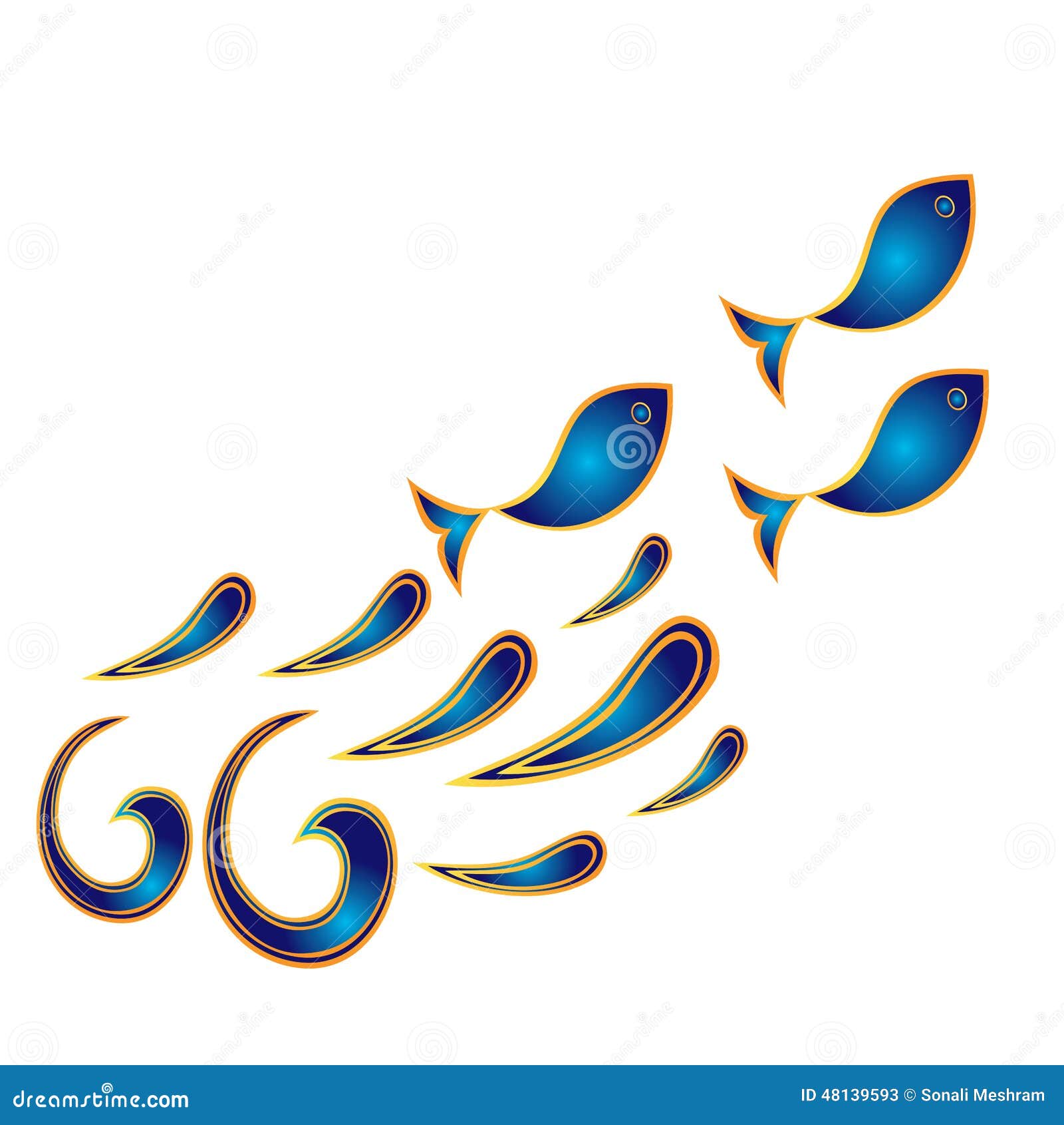 Water splash and fish stock illustration. Illustration of scene - 48139593