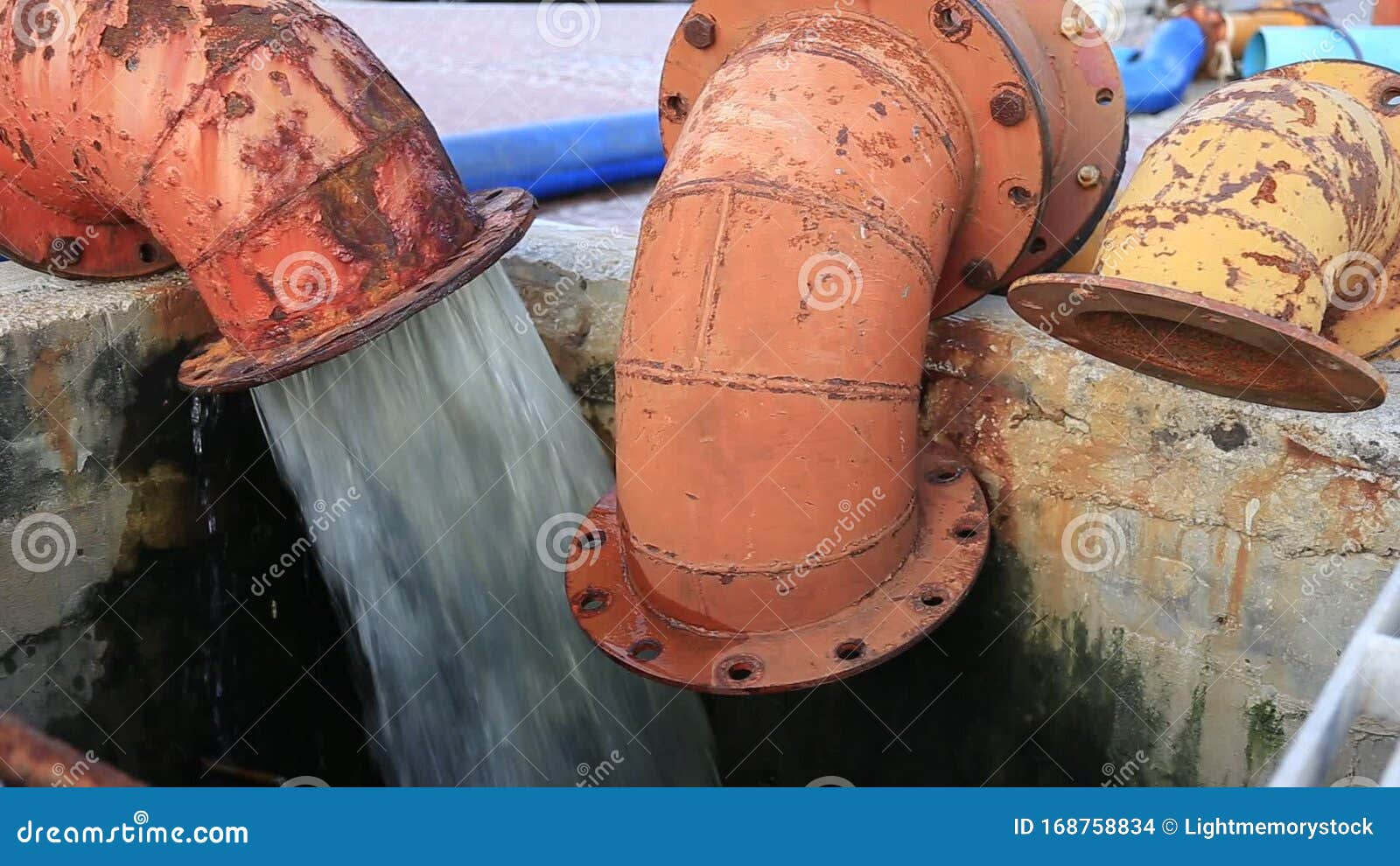 Water Splash Flowing from Metal Pipe Stock Footage - Video of flow ...