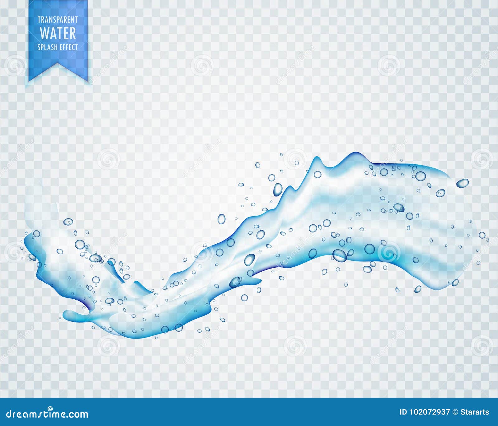 Water Splash Flowing on Transparent Background Stock Vector ...