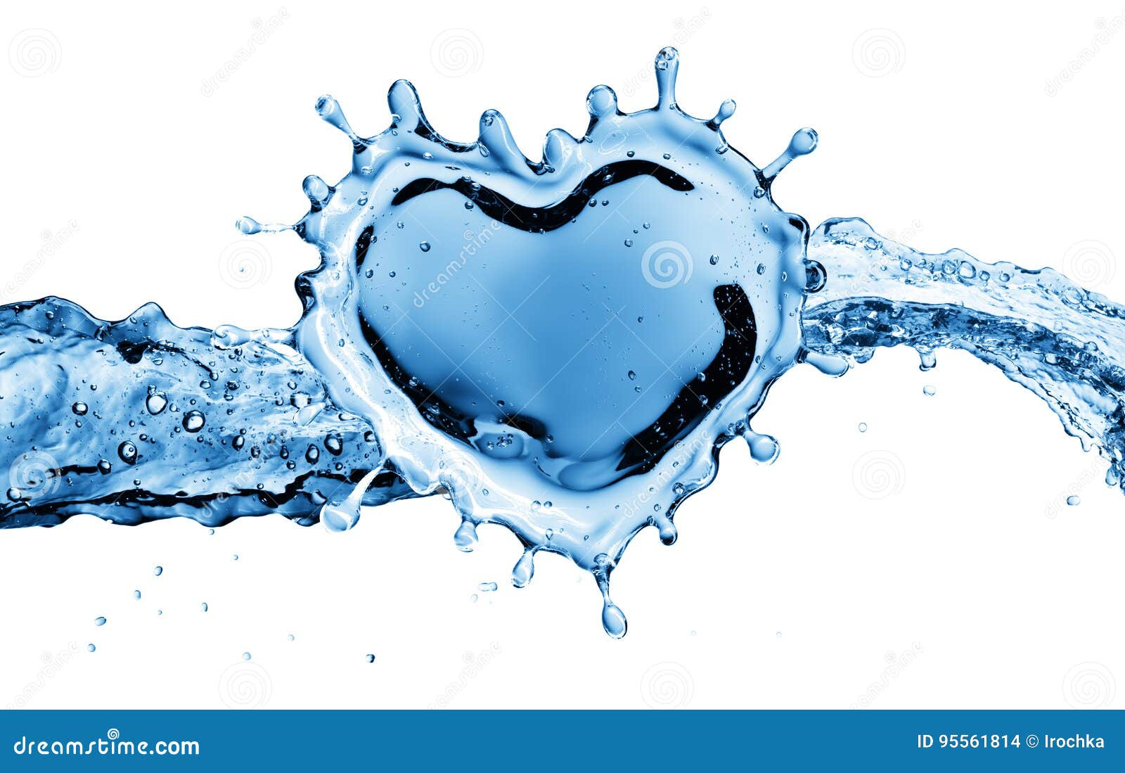 Water Splash in the Form of a Heart. Stock Illustration - Illustration ...