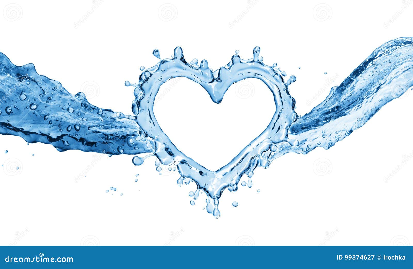Water Splash in the Form of a Heart. Stock Illustration - Illustration ...