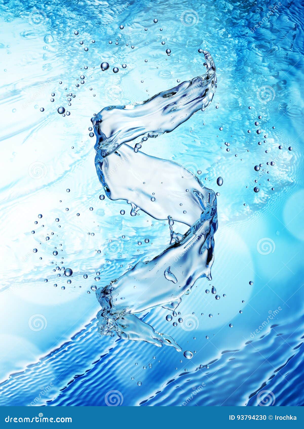 Water Splash in the Form of Spiral Blue Color Stock Illustration ...