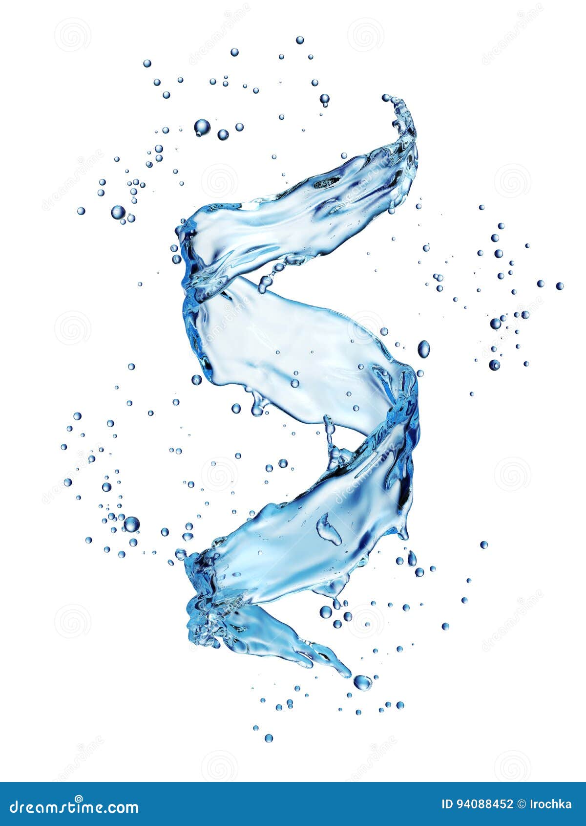 Water Splash in the Form of Spiral Blue Color Stock Illustration ...