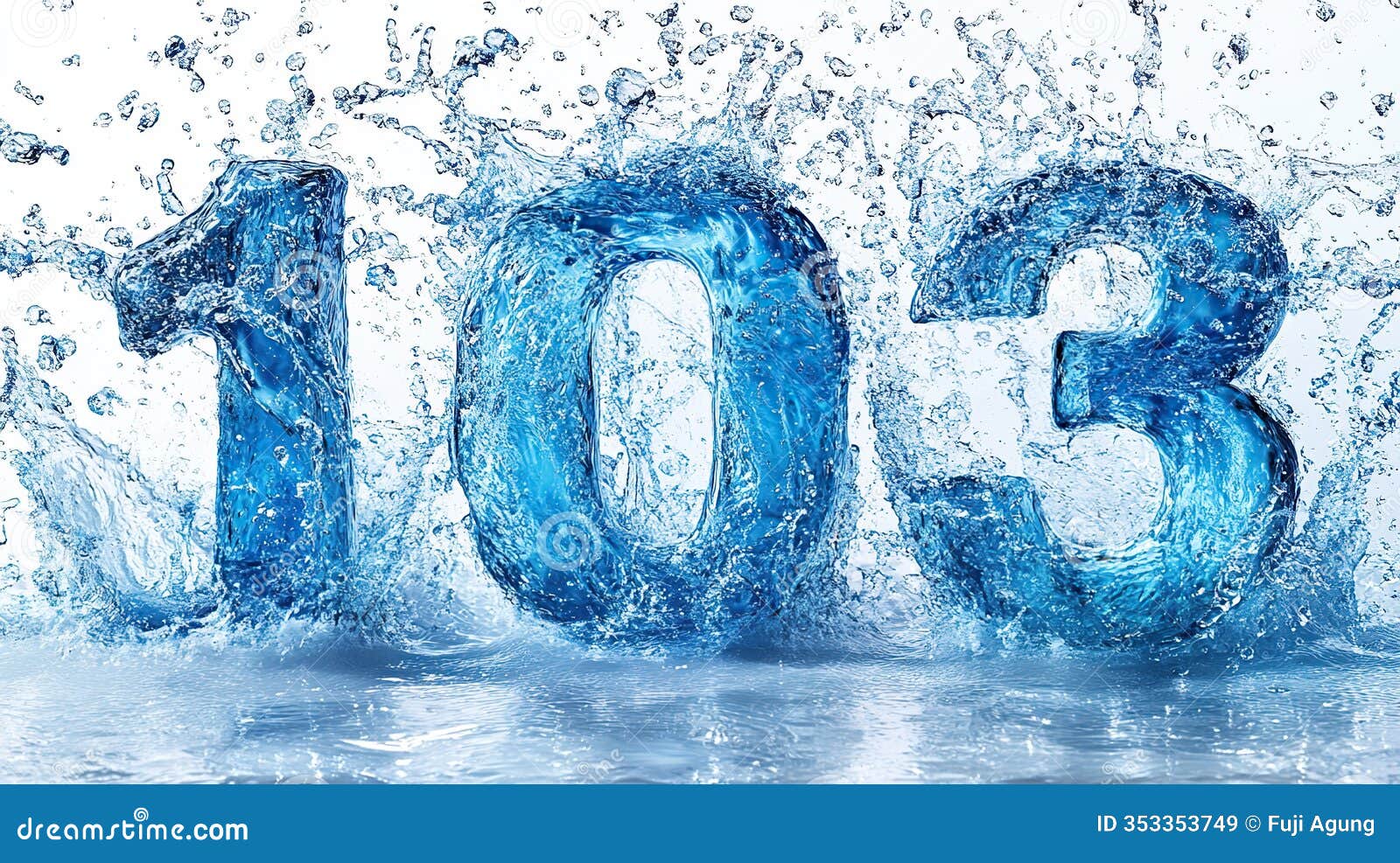 Water Splash Forming Number 103 Stock Illustration - Illustration of ...