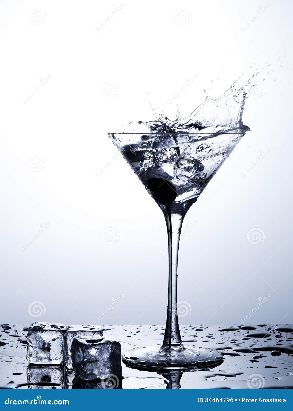 Water Splash in Glass with Ice. Stock Photo - Image of environment ...
