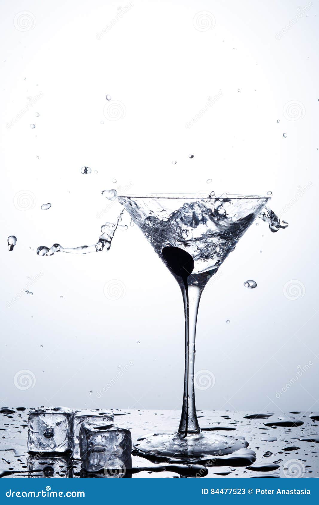 Water Splash in Glass with Ice. Stock Image - Image of fall, pouring ...