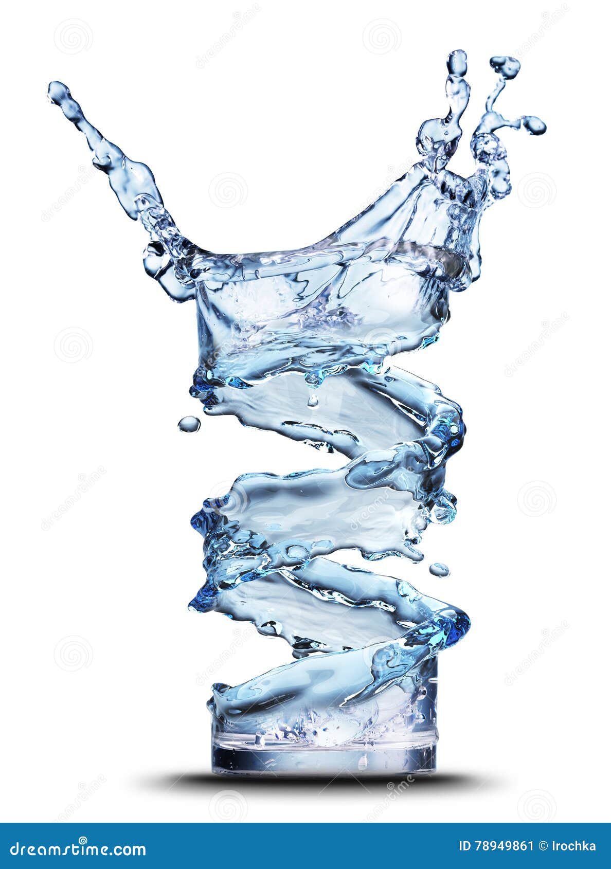 Water Splash in Glass Isolated on White Stock Image - Image of clean ...