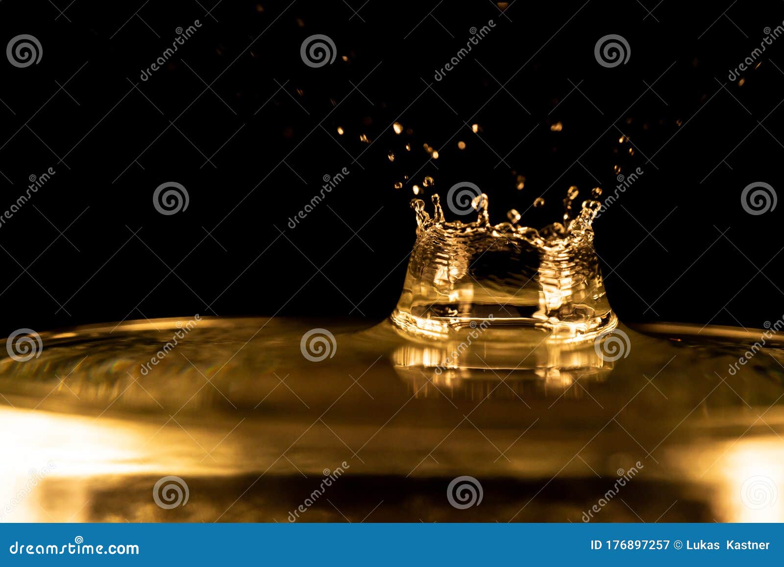 Water Splash, Golden Water Splash Isolated on Black Background,water ...