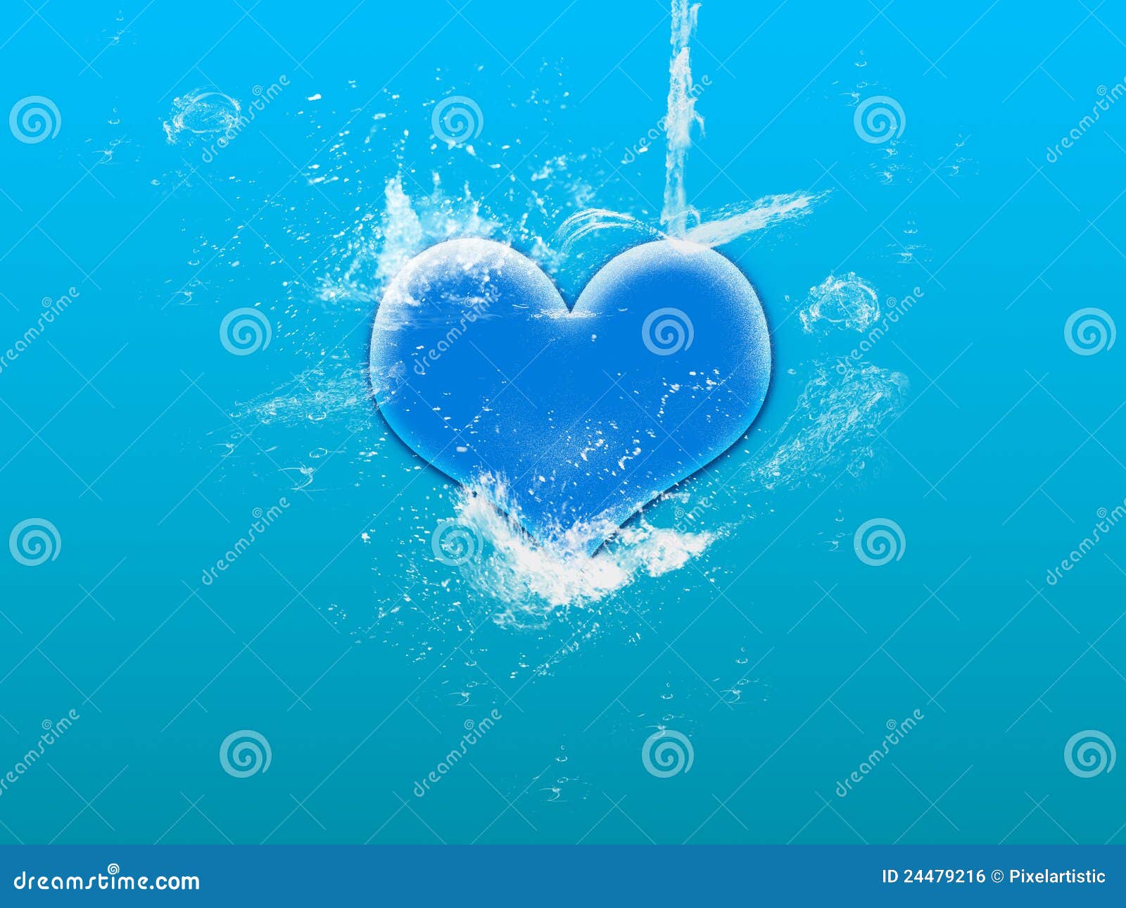 Water splash on heart stock illustration. Illustration of valentine ...