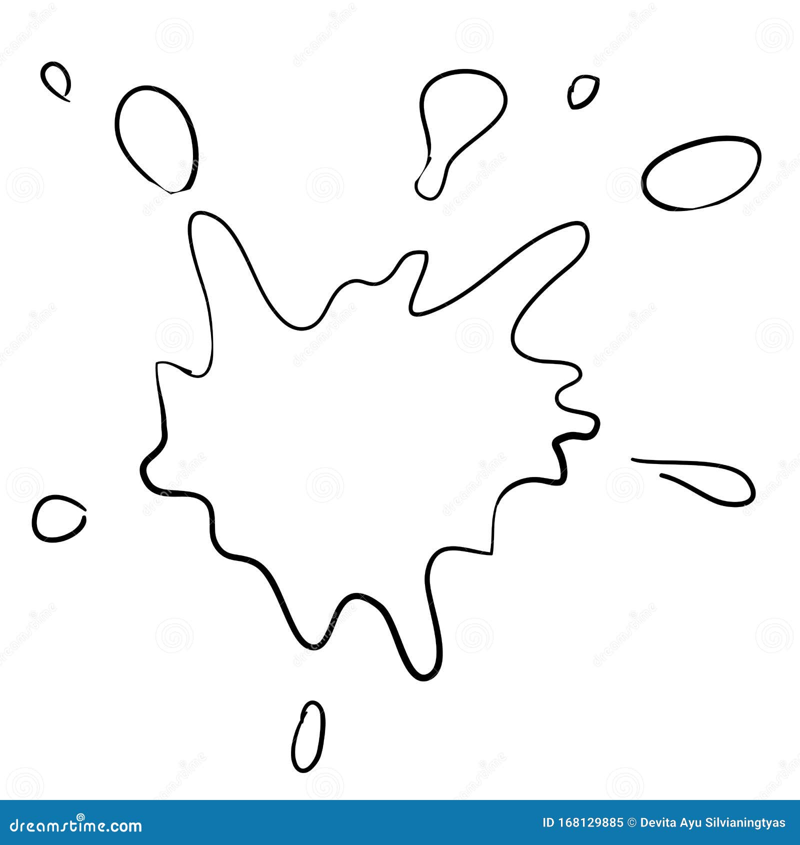 Water Splash Illustration in Doodle Handdrawn Style Stock Vector ...