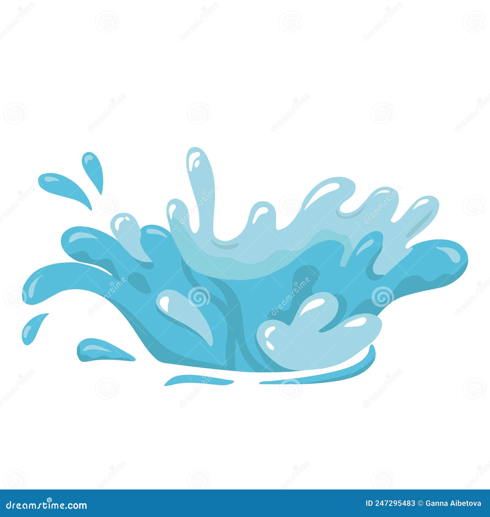 Water Splash Illustration Isolated on White. Cut Out Vector Element ...