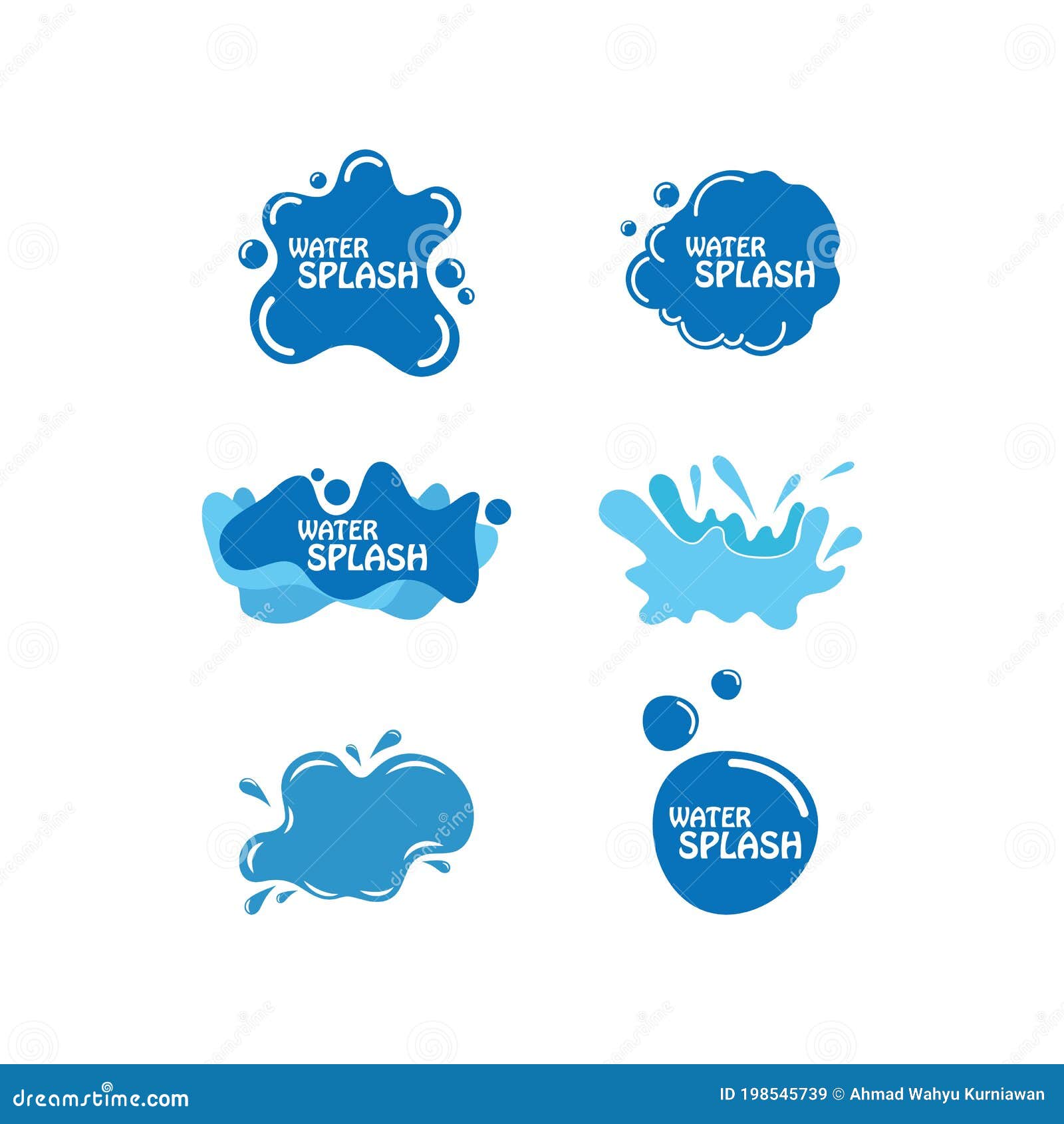 Water Splash stock vector. Illustration of shape, design - 198545739