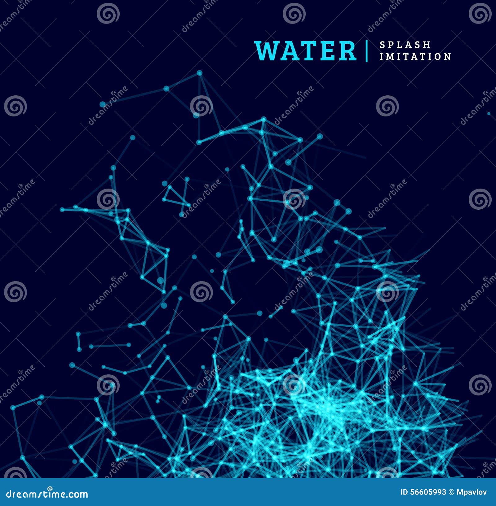 Water Splash Imitation by Dot and Line Connection Stock Vector ...