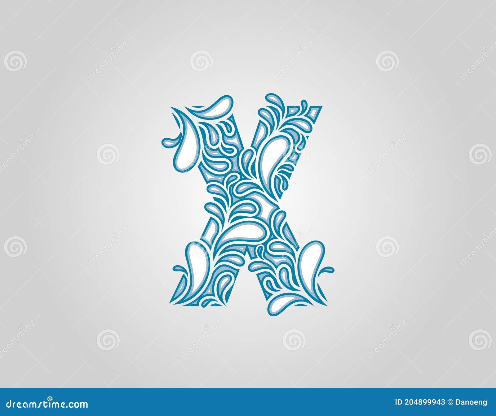 Water Splash, Initial X Letter Logo Icon, Water Droplets and Splash ...
