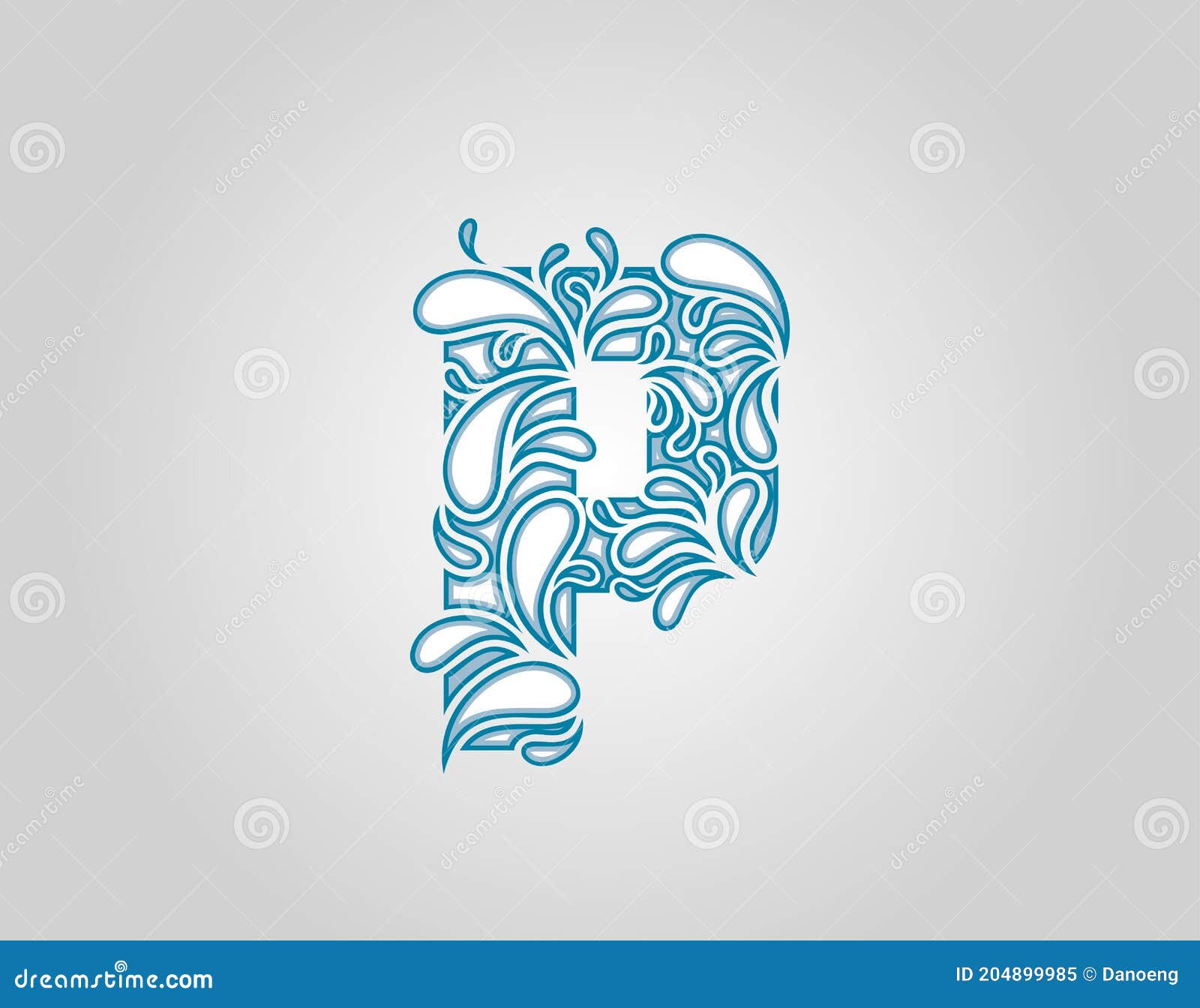 Water Splash, Initial P Letter Logo Icon, Water Droplets and Splash ...