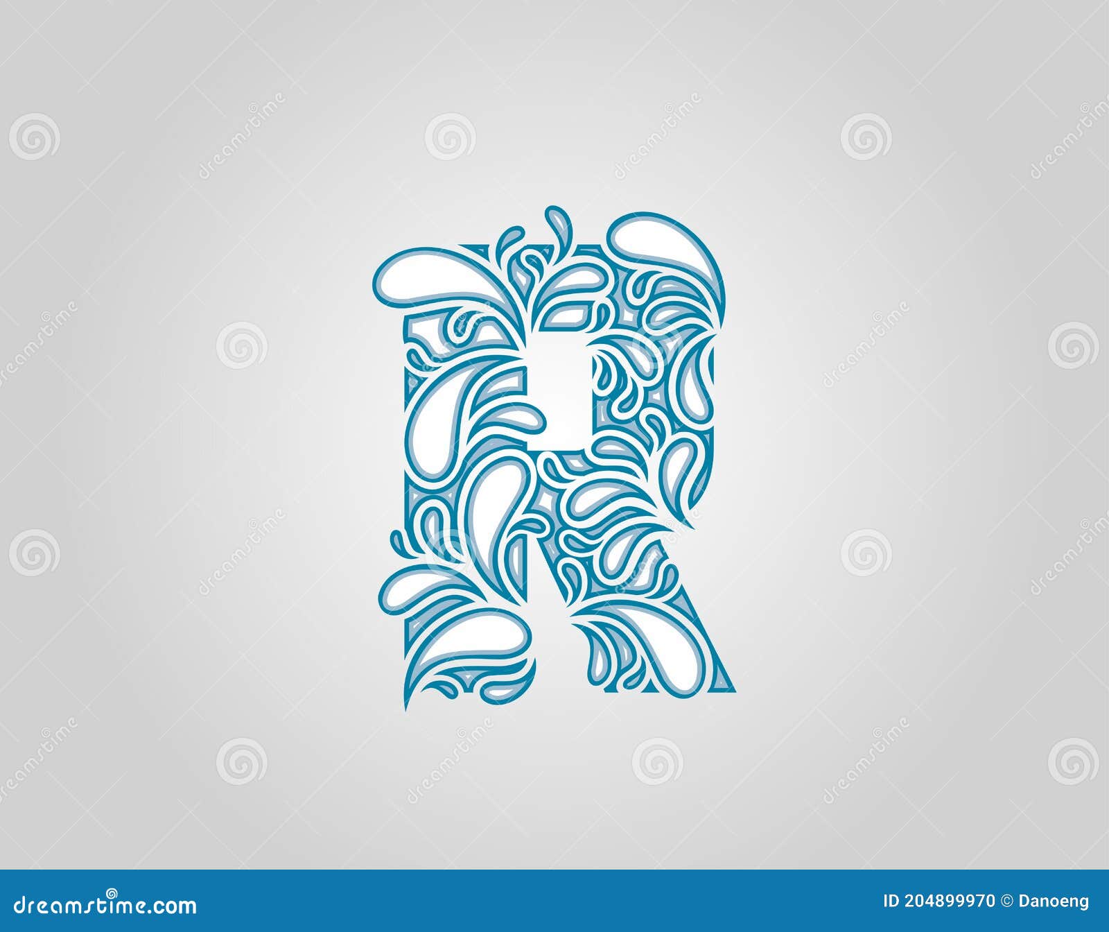 Water Splash, Initial R Letter Logo Icon, Water Droplets and Splash ...