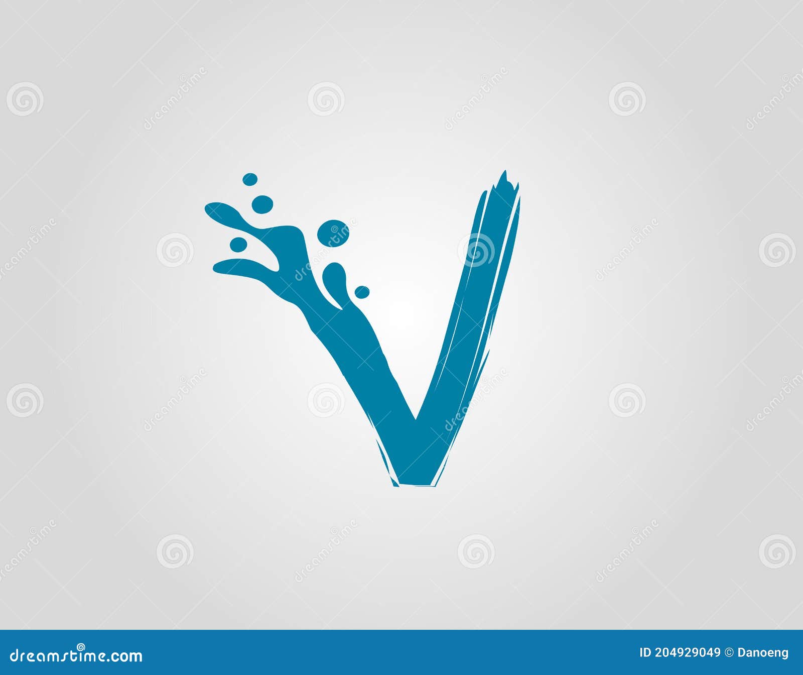Water Splash Initial V Letter Logo Icon, Blue Water Alphabet Icon Stock ...