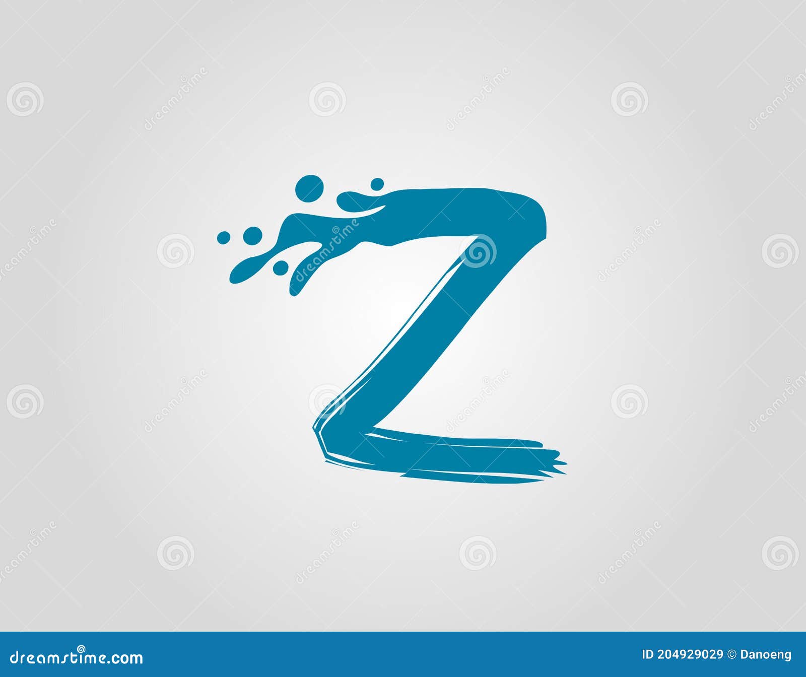 Water Splash Initial Z Letter Logo Icon, Blue Water Alphabet Icon Stock ...