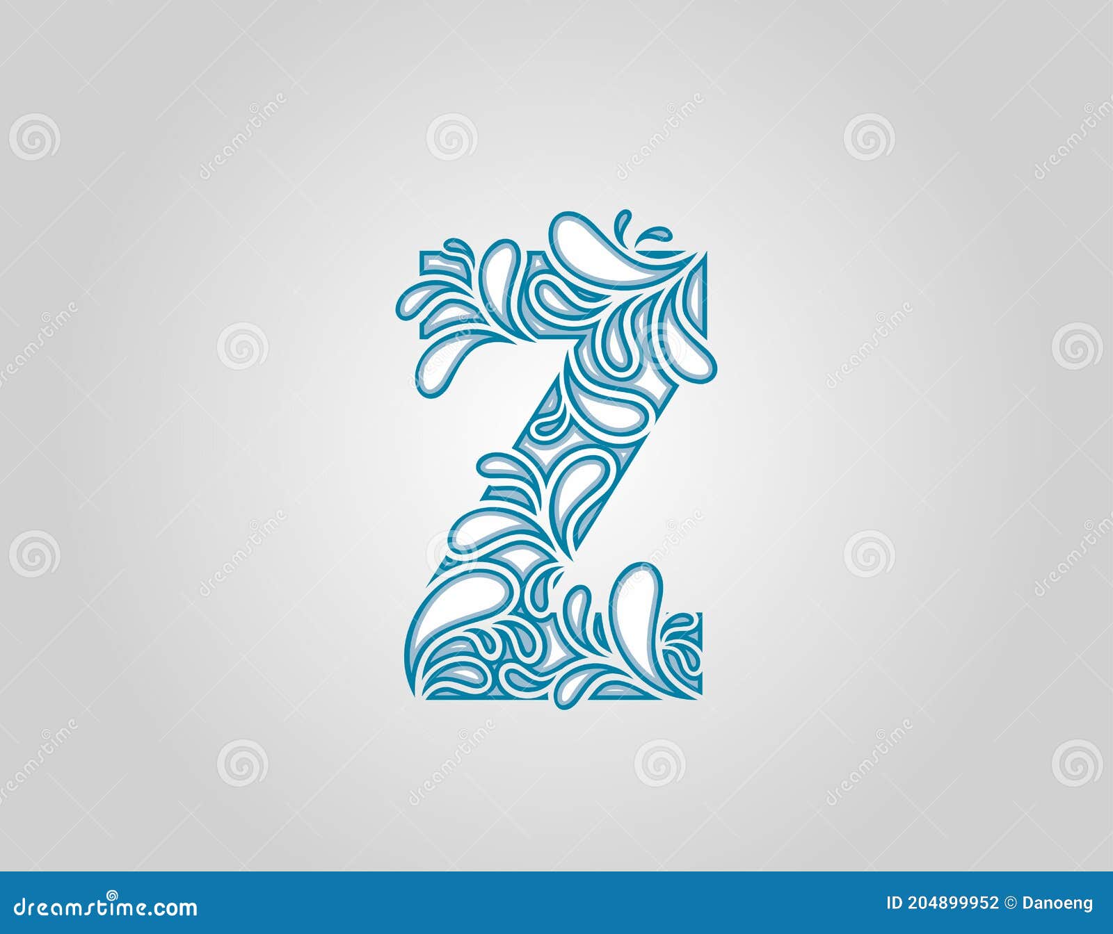Water Splash, Initial Z Letter Logo Icon, Water Droplets and Splash ...